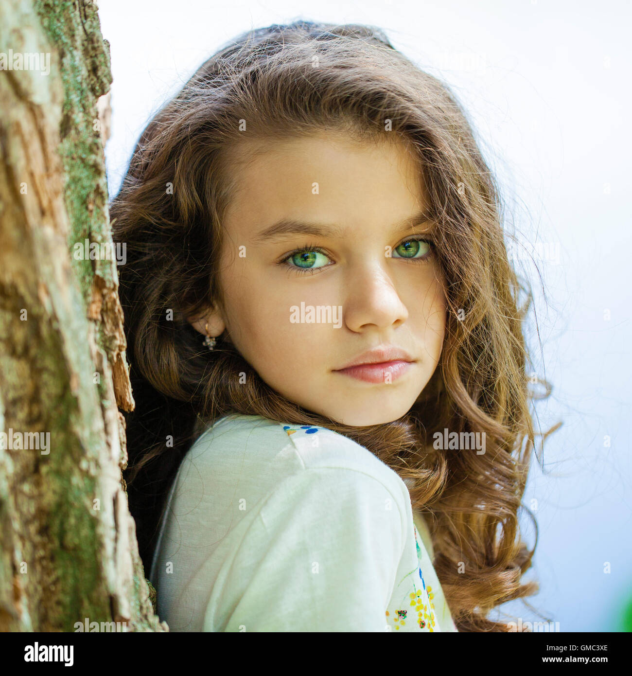 Beautiful Little Girl With Brown Hair