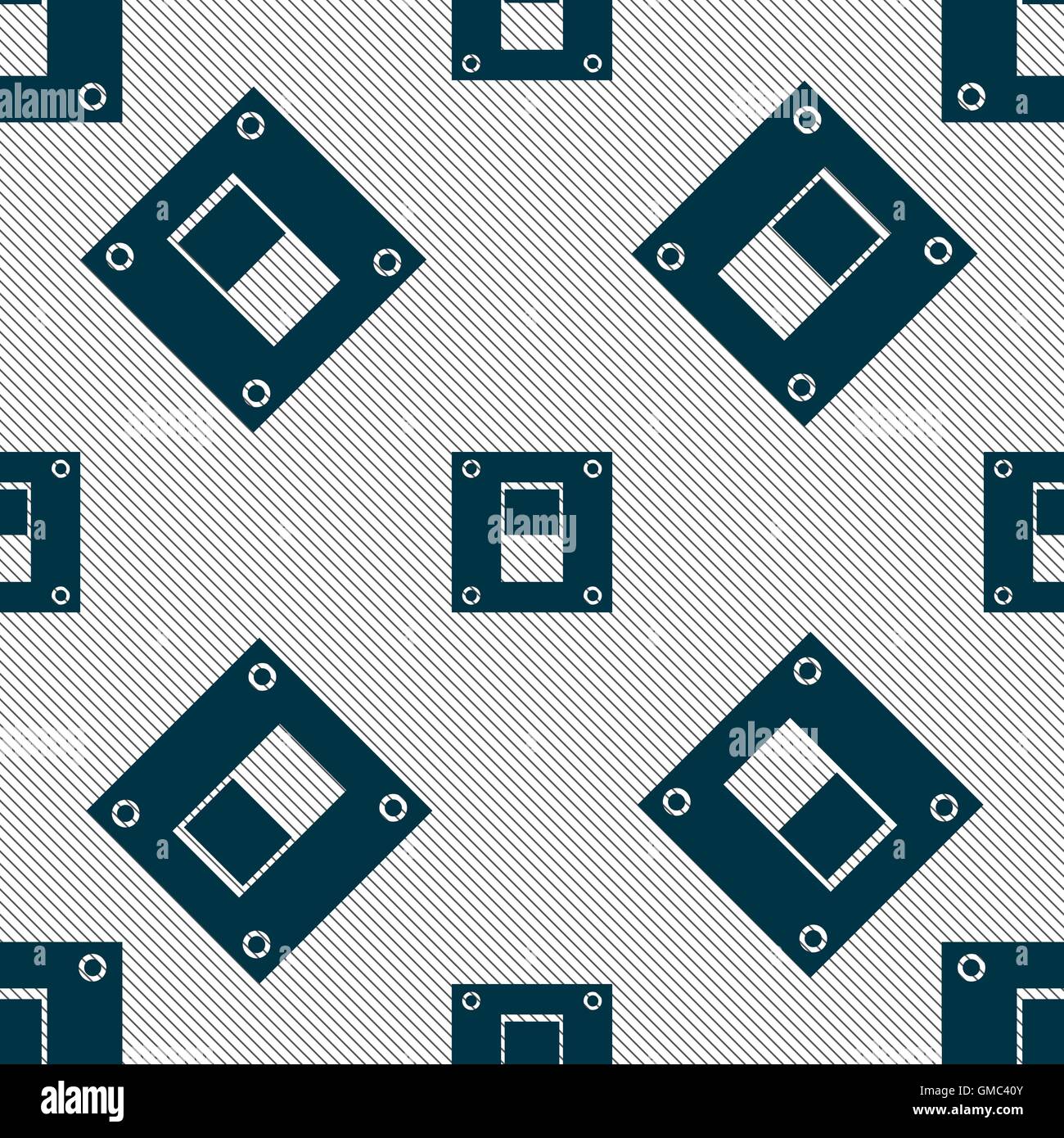 Power switch icon sign. Seamless pattern with geometric texture. Vector ...