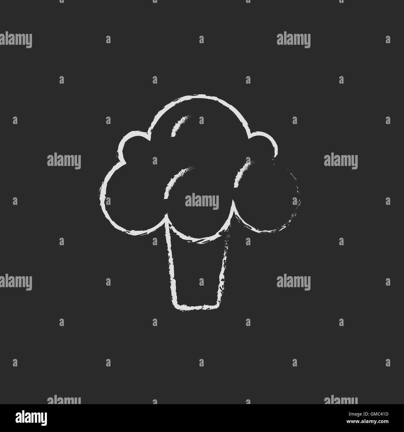 Broccoli vegetable isolated outline Black and White Stock Photos ...