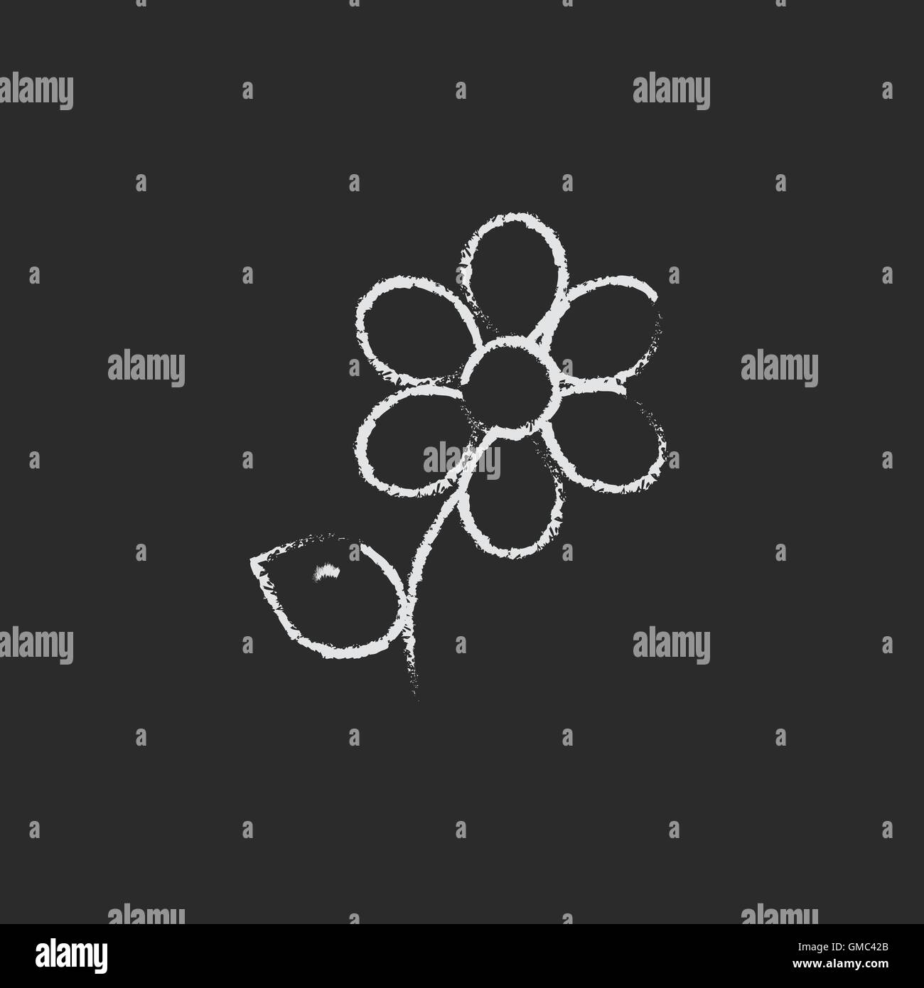 Flower line icon in Black and White Stock Photos & Images - Alamy