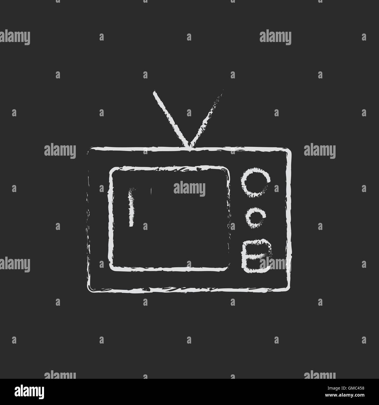 Retro television icon drawn in chalk Stock Vector Image & Art - Alamy
