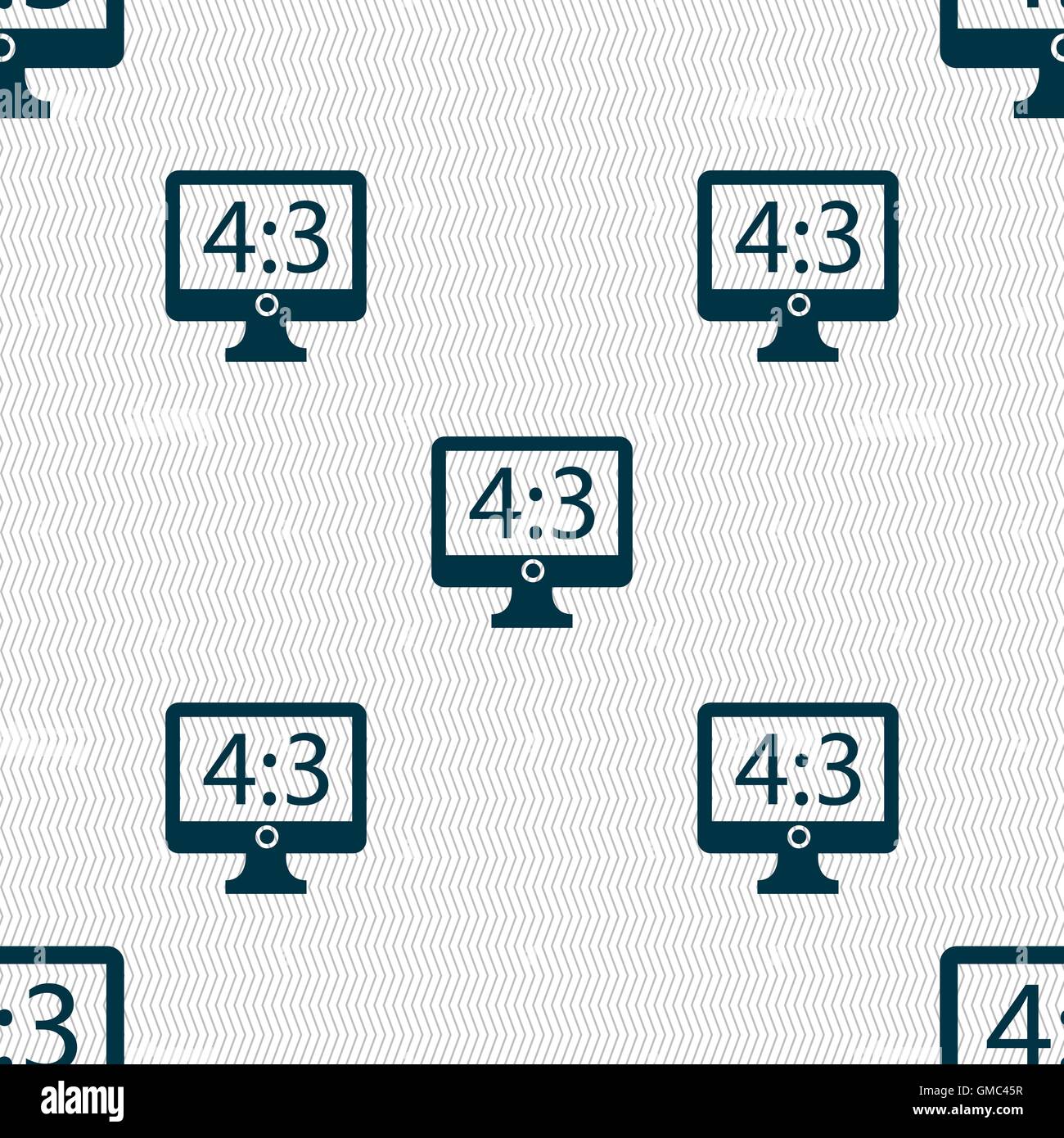 Aspect ratio 4 3 widescreen tv icon sign. Seamless abstract background ...