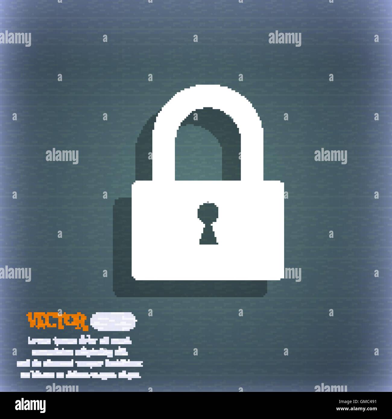 Lock sign icon. Locker symbol. On the blue-green abstract background ...