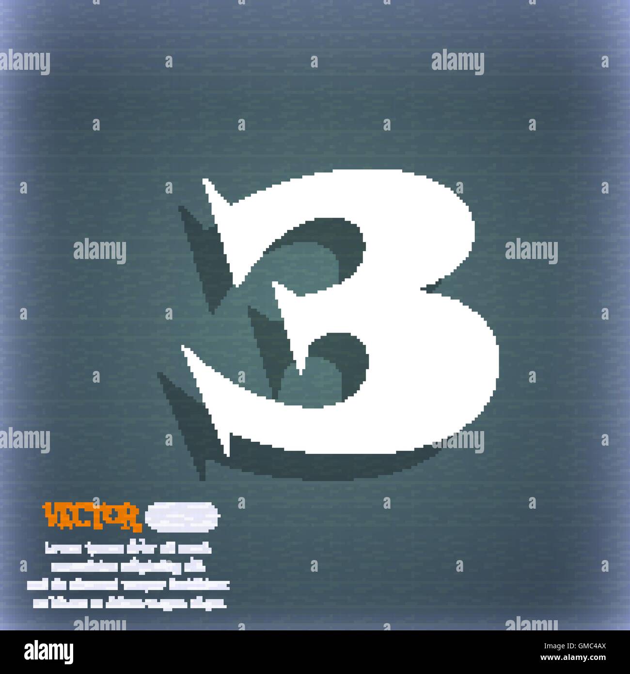 Third place award sign. Winner symbol. Step three. On the blue-green ...