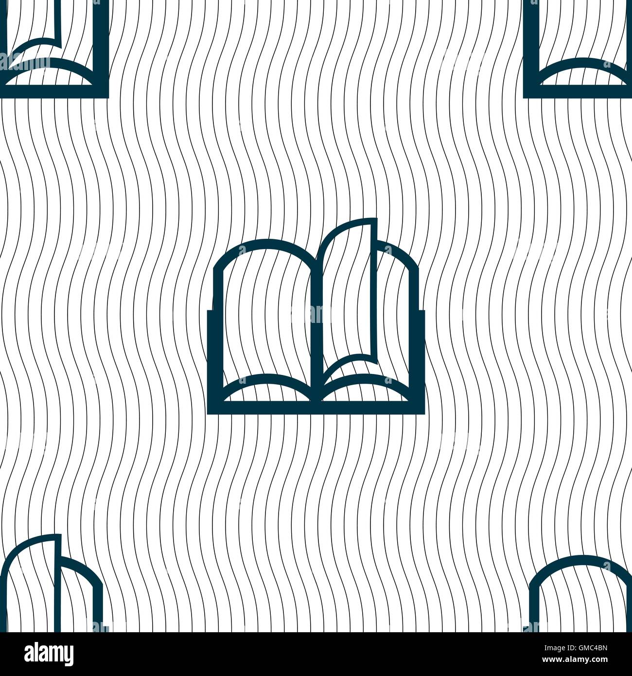 Book sign icon. Open book symbol. Seamless pattern with geometric ...