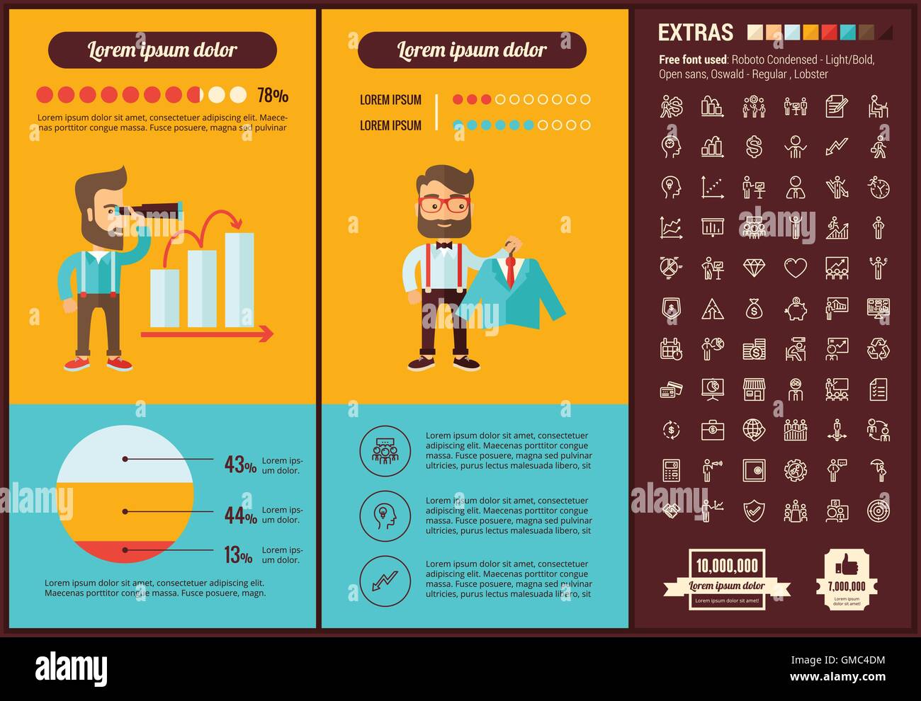 Business flat design Infographic Template Stock Vector Image & Art - Alamy
