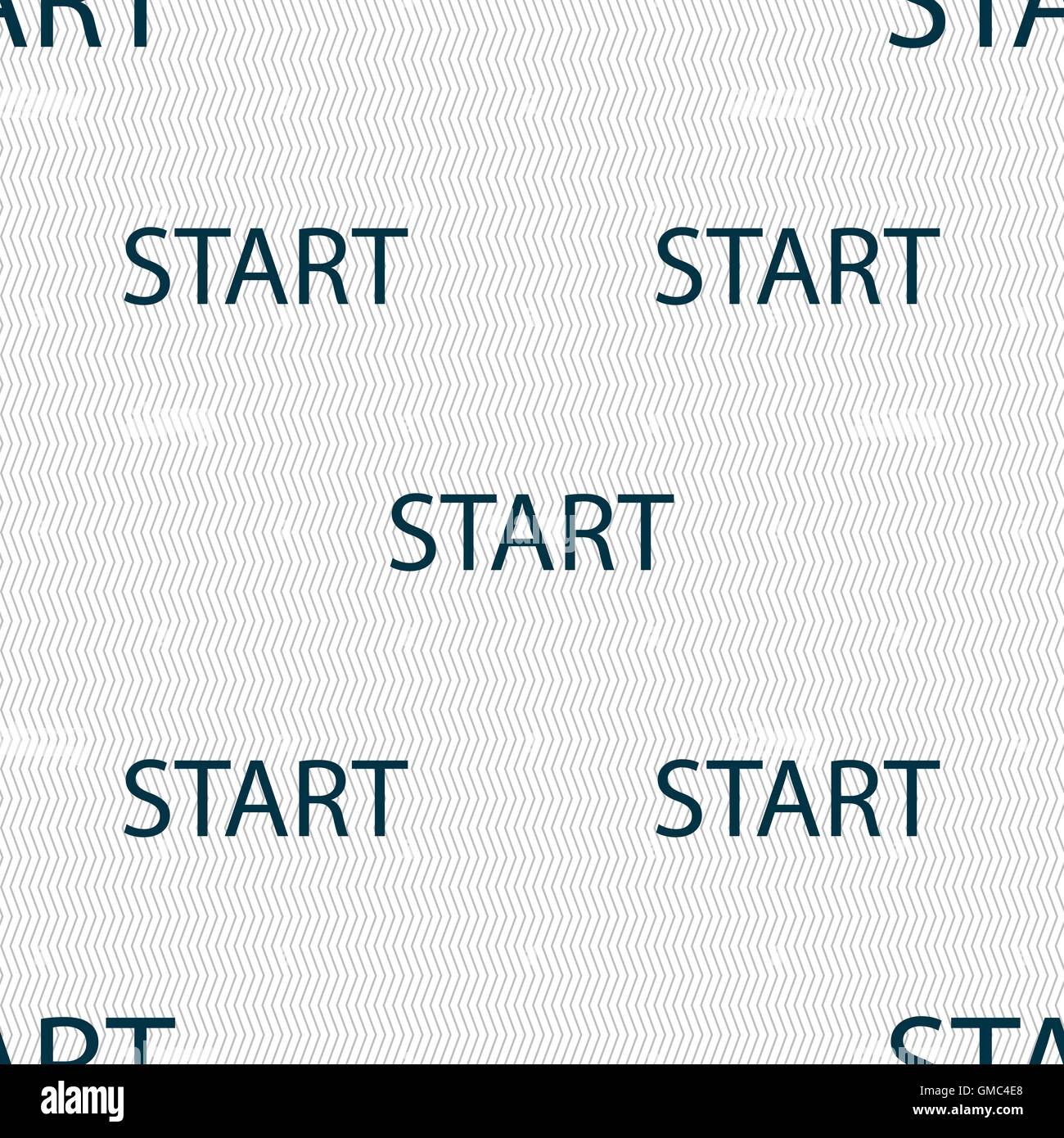 Start engine sign icon. Seamless abstract background with geometric ...