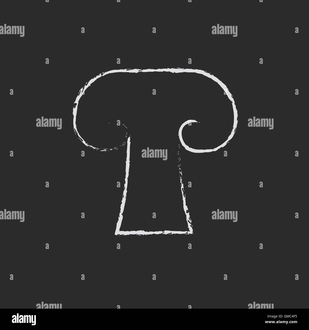 Vector design mushroom champignon Black and White Stock Photos & Images ...