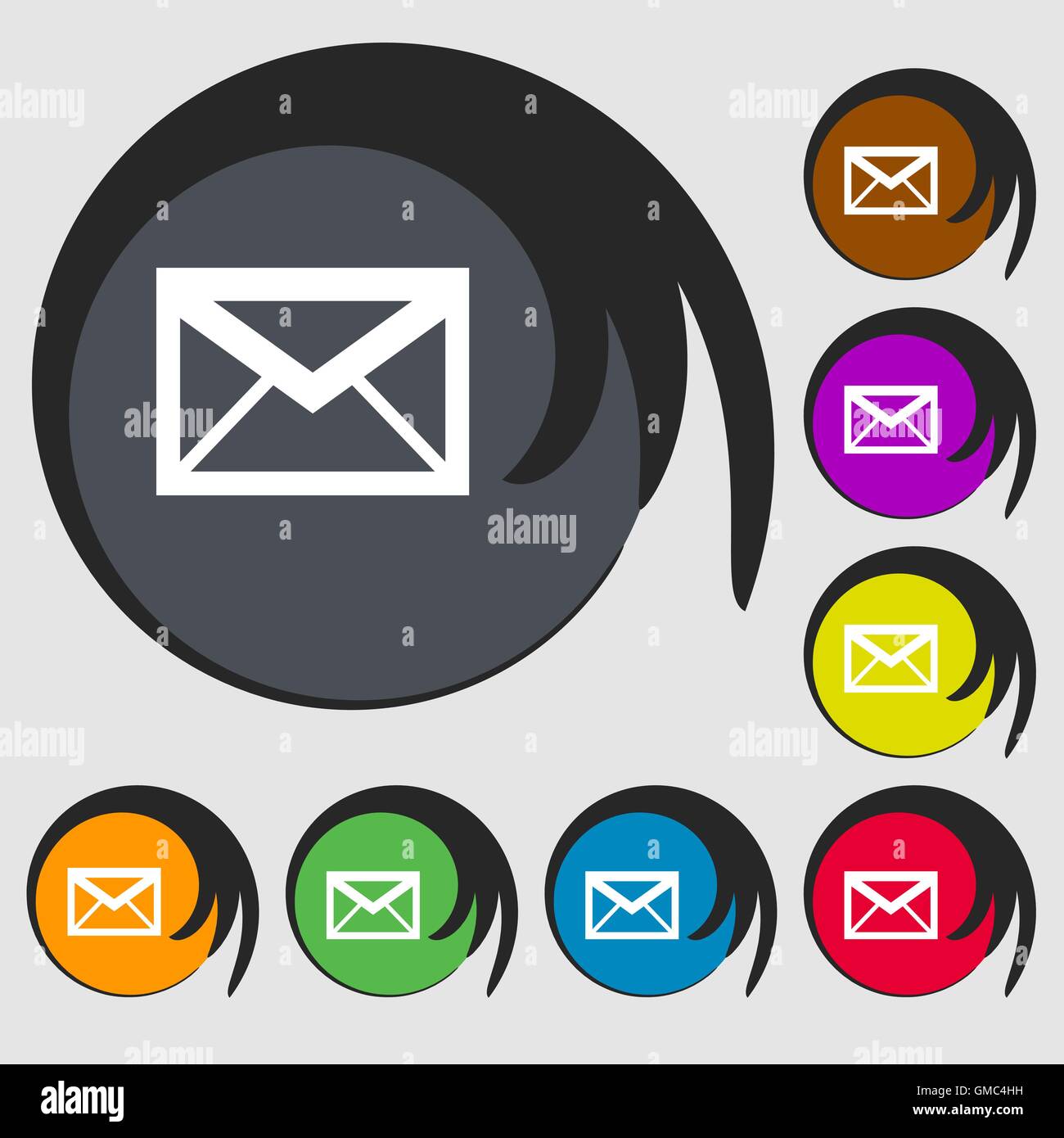 Mail icon. Envelope symbol. Message sign. navigation button. Symbols on ...