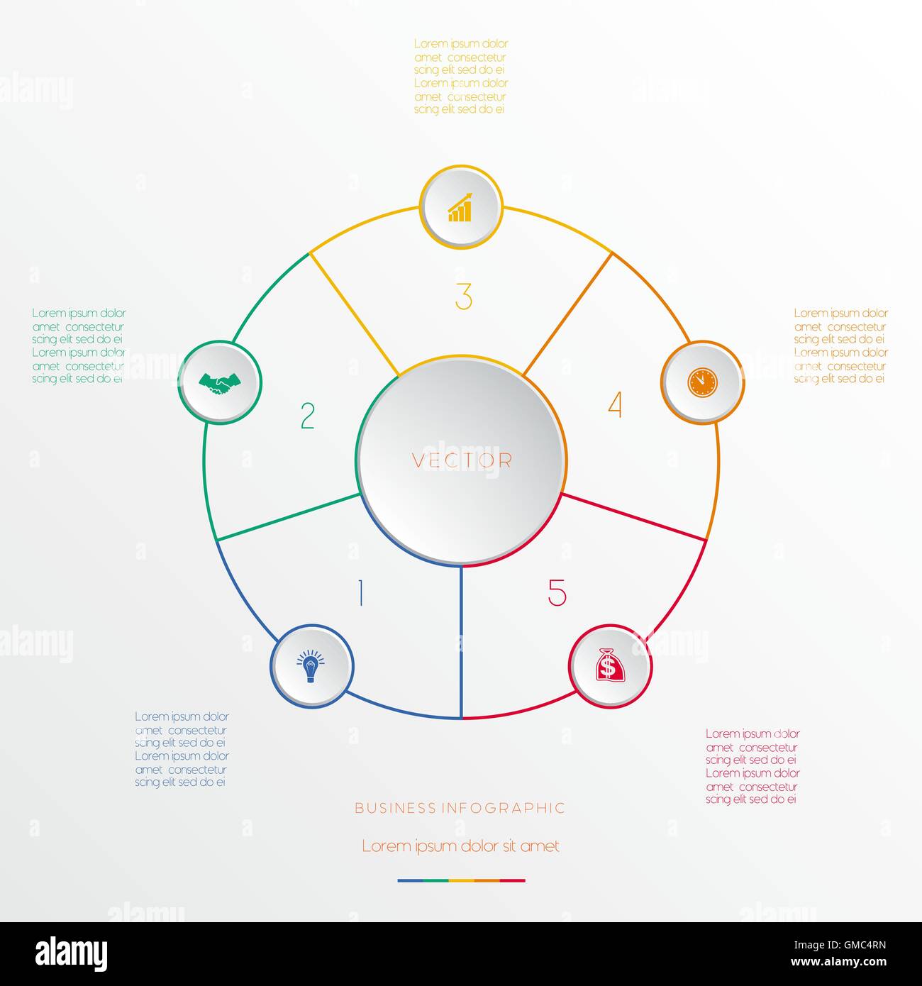 Template 5 infographic from circles Stock Vector Images - Alamy
