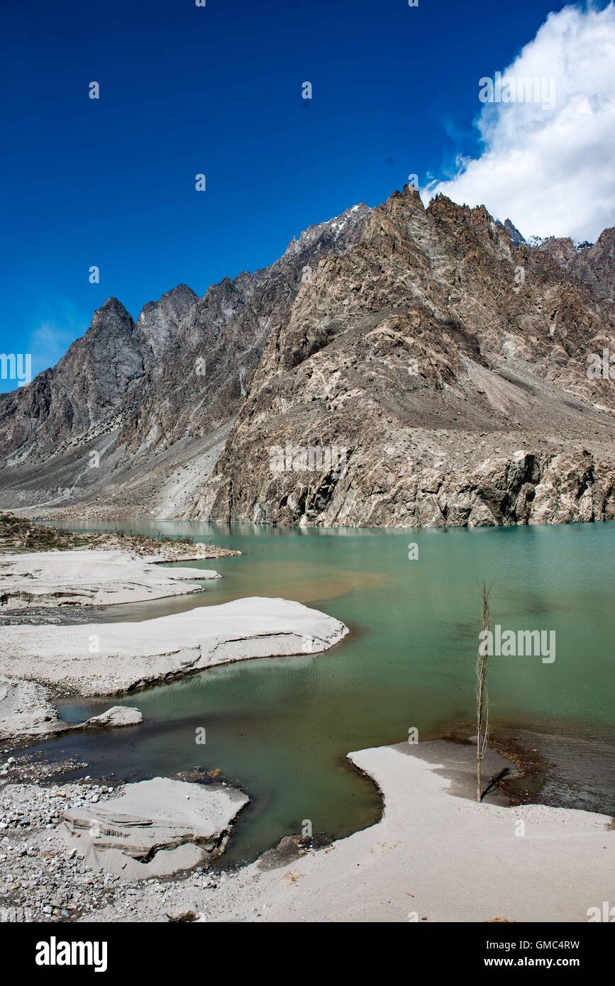 Attabad lake in the Gojal valley, Hunza, Gilgit-Baltistan, Pakistan ...