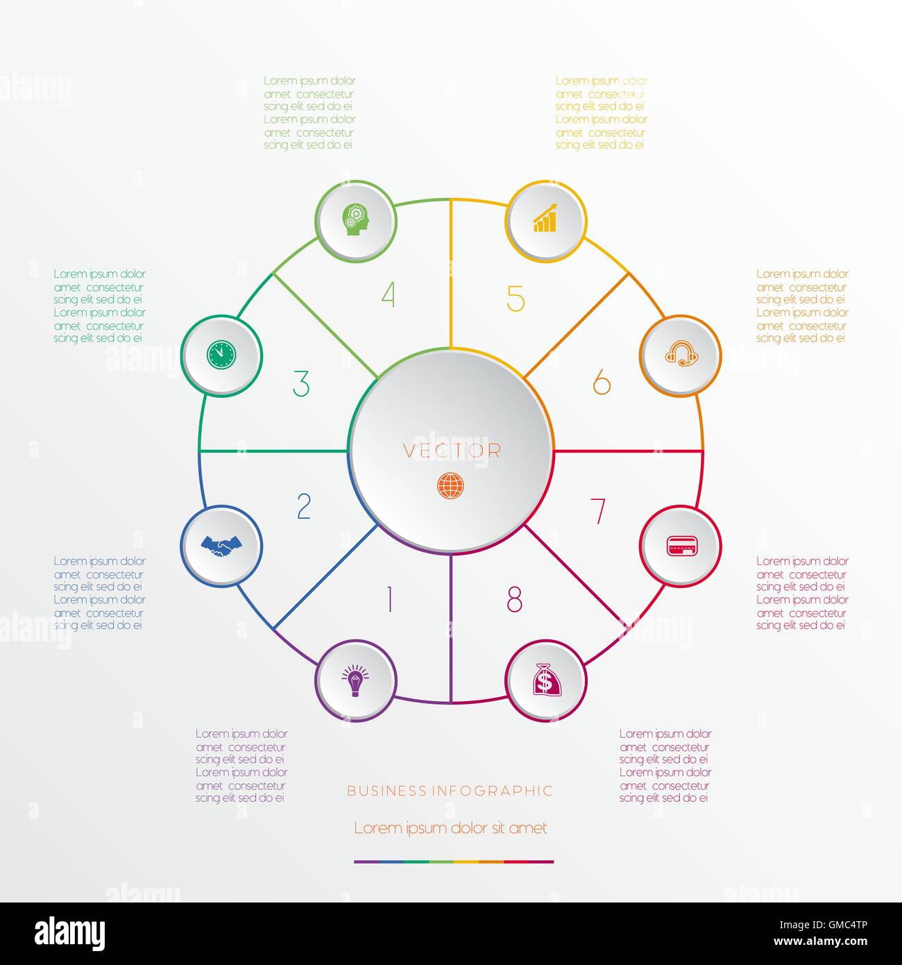 Template 8 infographic from circles hi-res stock photography and images ...