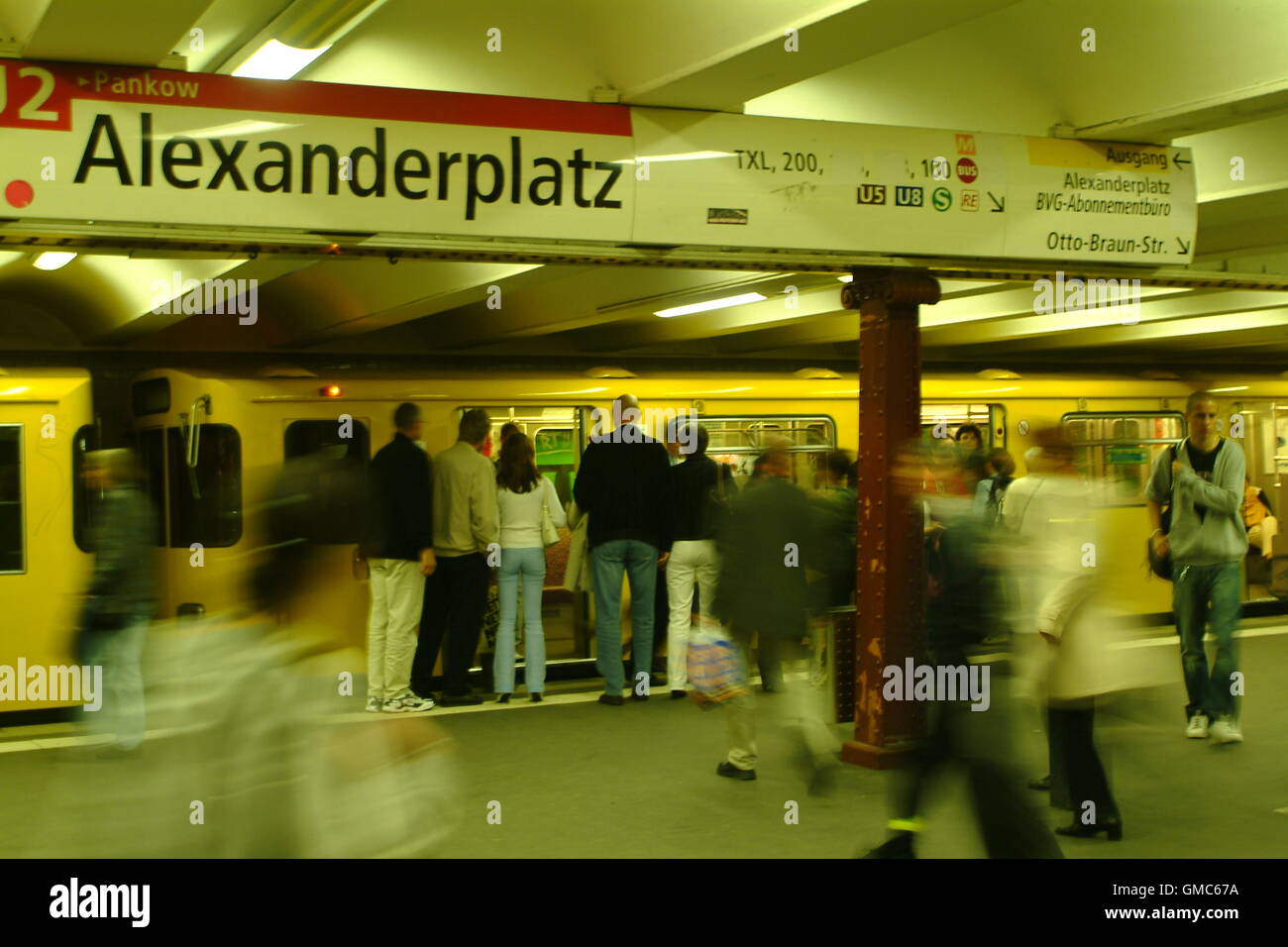 Berlin metro passing train station hi-res stock photography and images - Alamy
