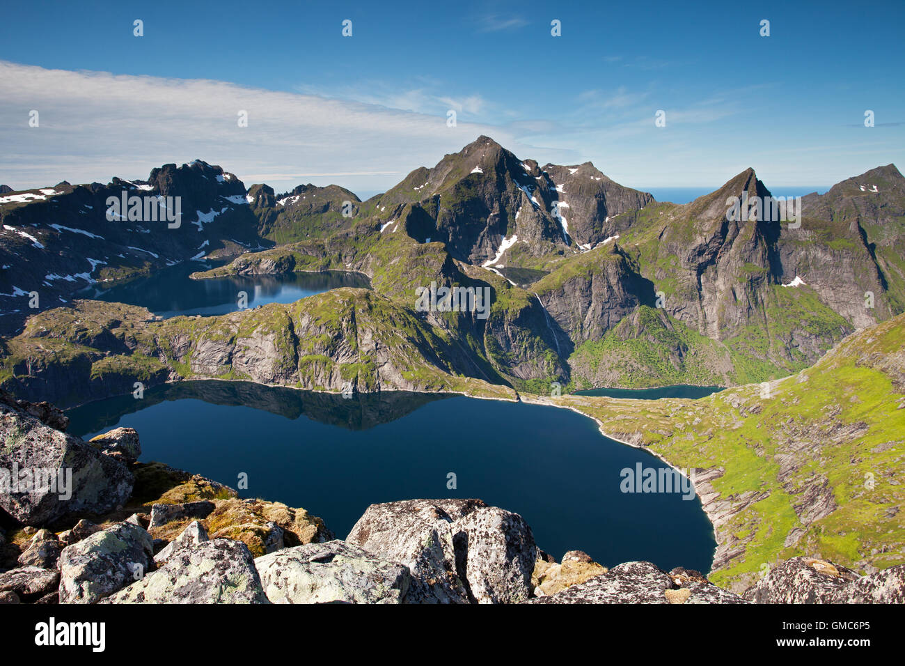 Munken: Tennesvatnet and Mountains Stock Photo - Alamy