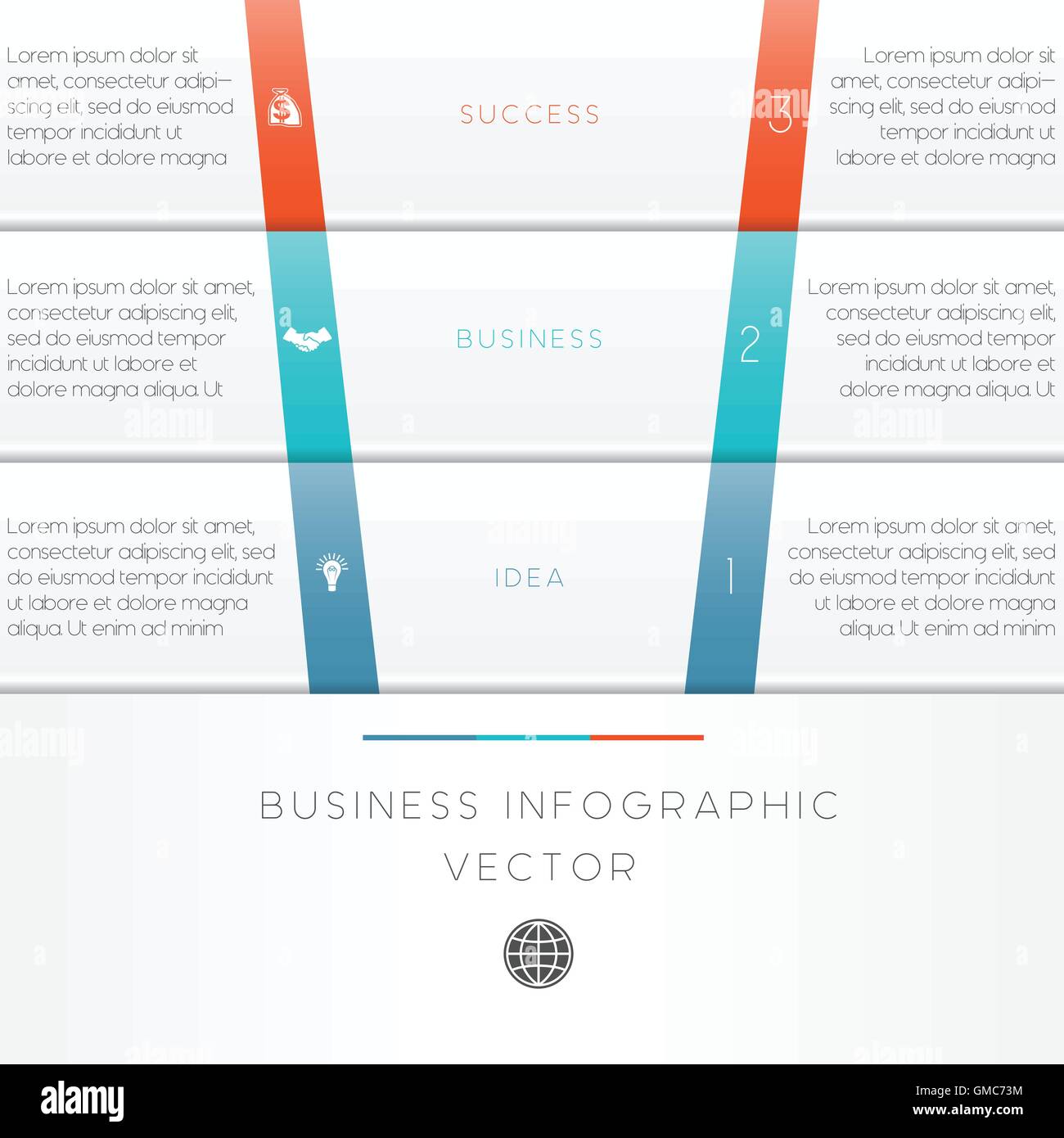 Vector illustration template of business infographic numbered three ...