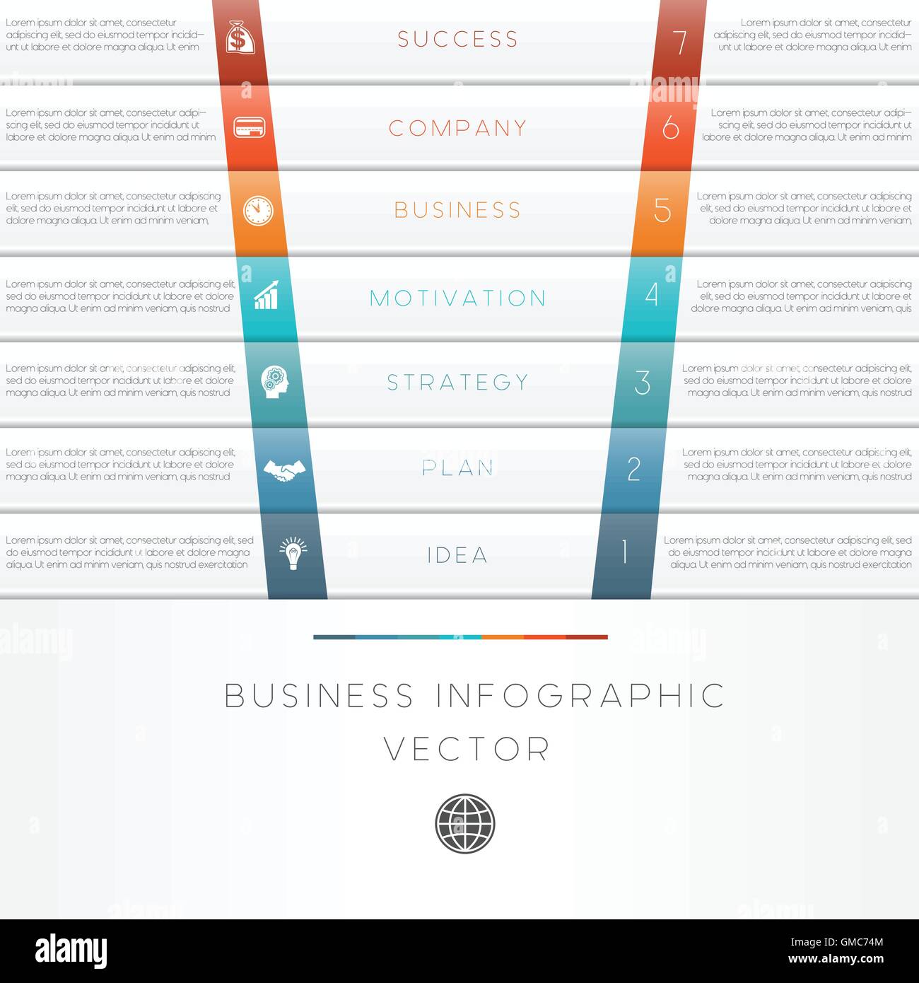 Infographics timeline seven options hi-res stock photography and images ...
