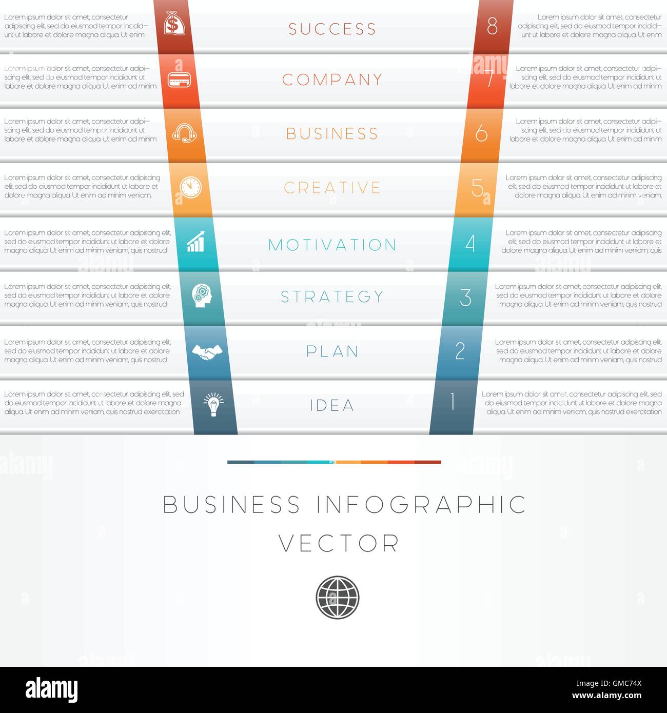 Vector illustration template of business infographic numbered eight ...