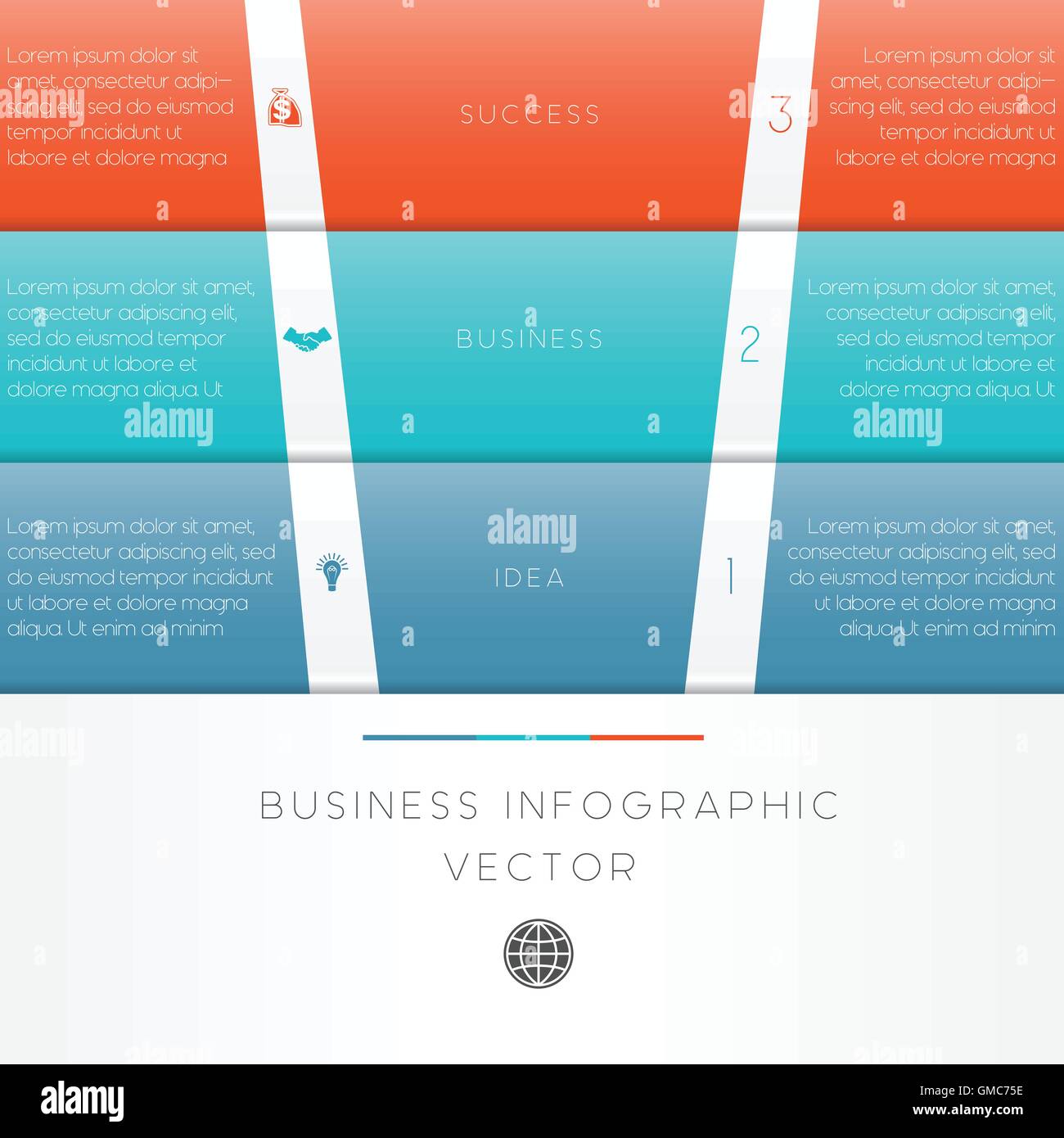 Colour strips vector illustration template of business infographic ...