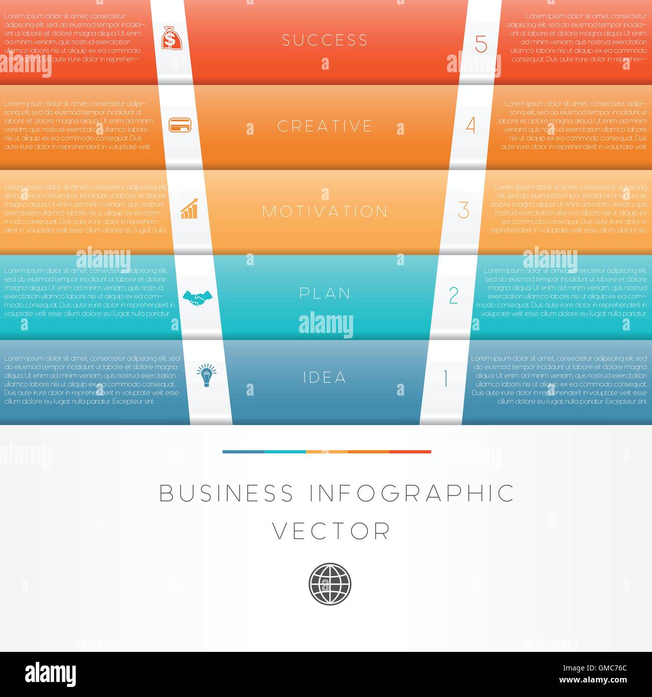 Colour strips vector illustration template of business infographic ...