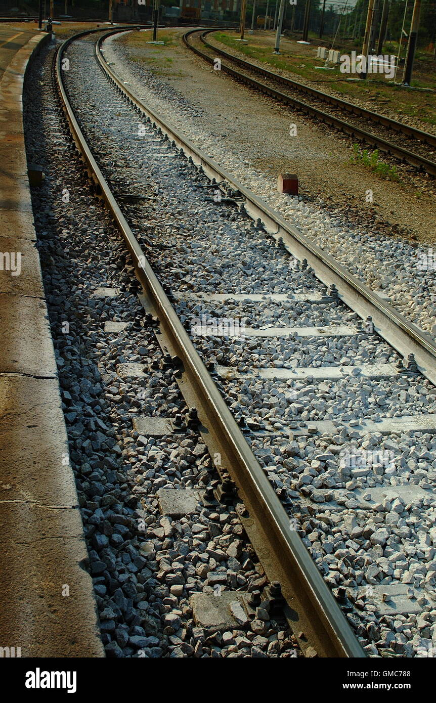 Picture of train and railway tracks Stock Photo - Alamy