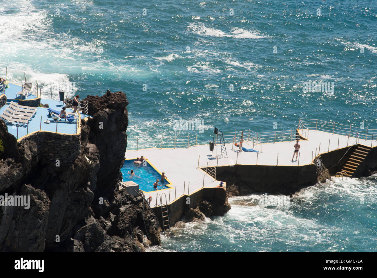 Madeira, swimming pool by the sea Stock Photo - Alamy