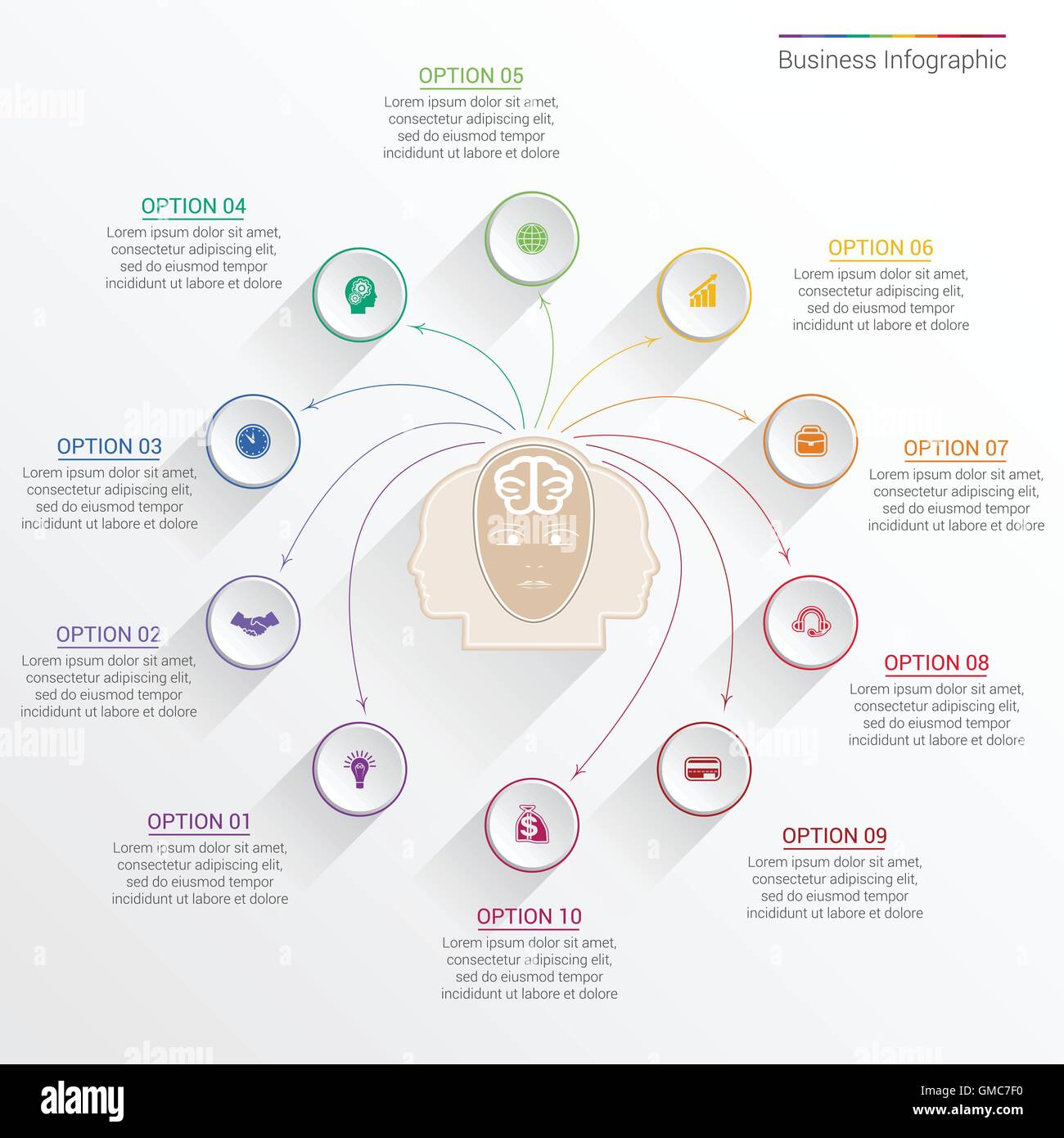 Element for template infographic business concept with ten options ...