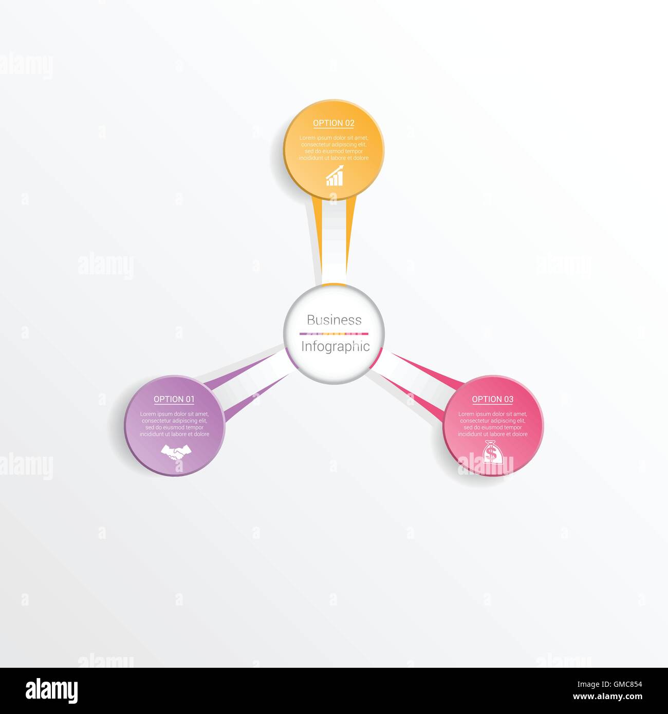 Three steps circle options infographic hi-res stock photography and ...