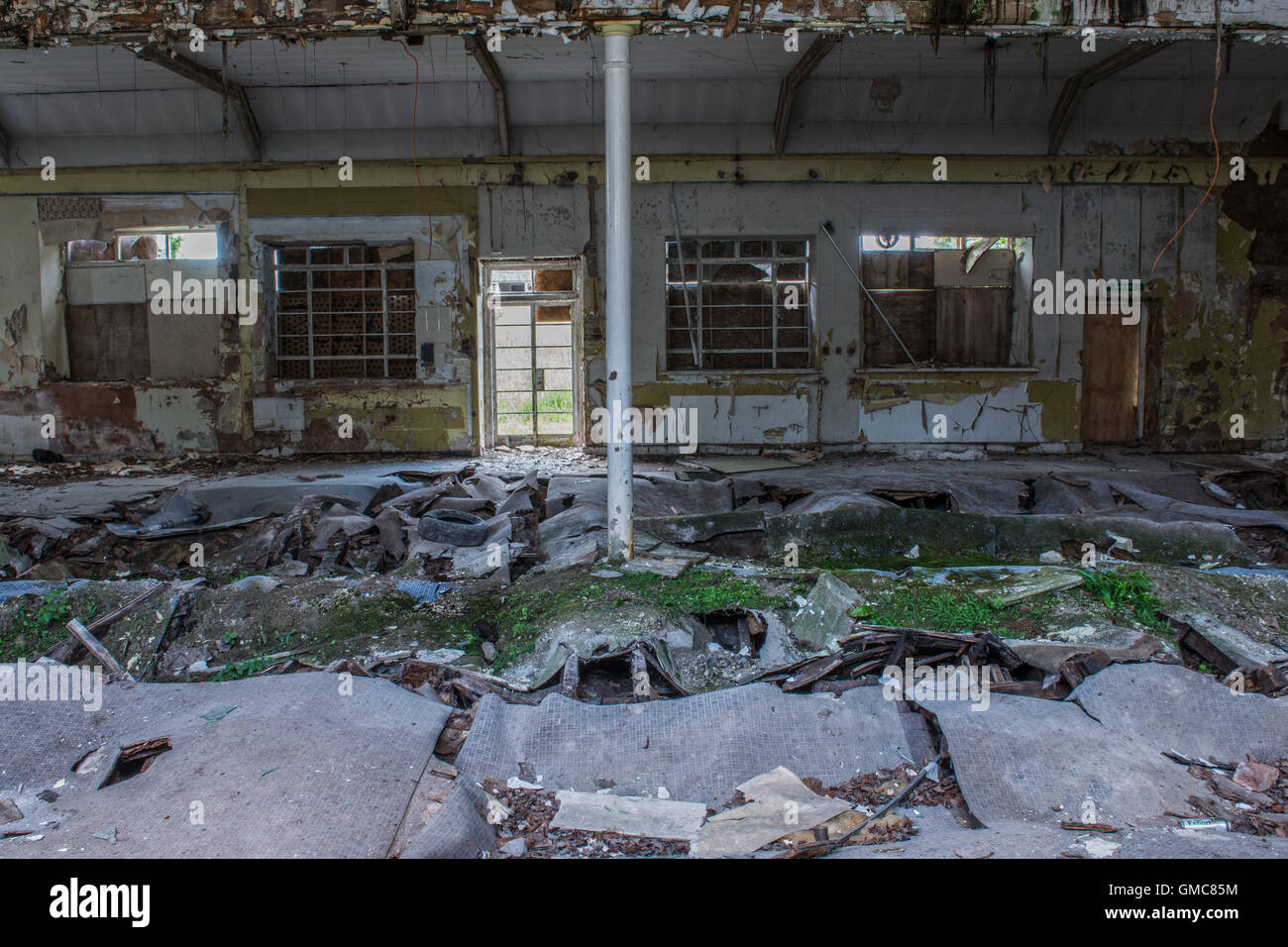 Once a communal area but now a dangerous structure inside Denbigh ...