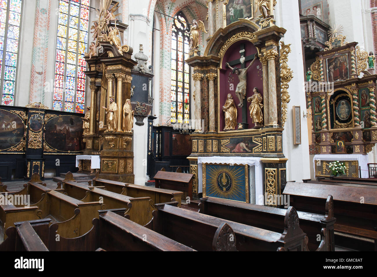 Torun Cathedral interior in Poland, Church of St. John the Baptist and ...