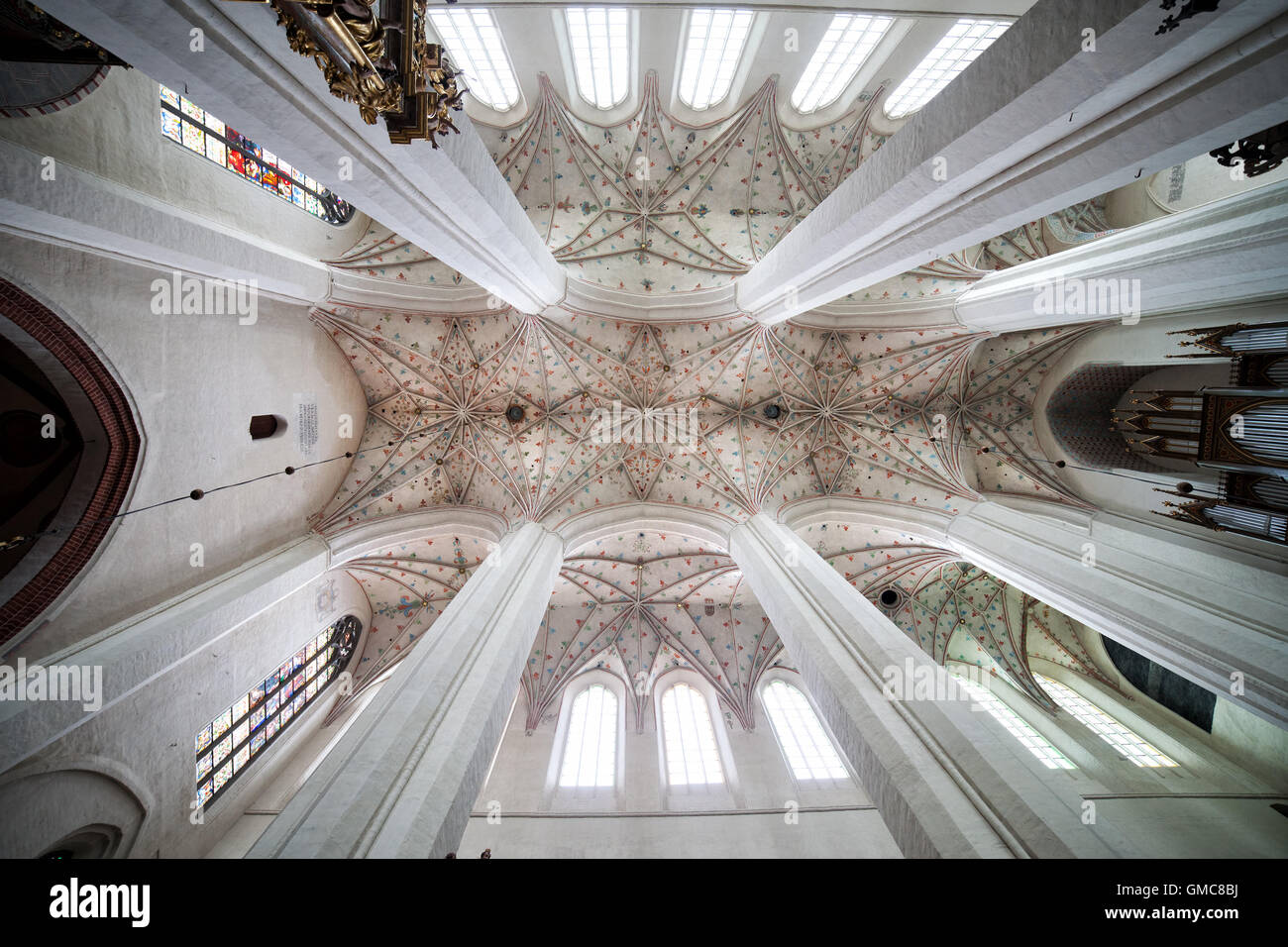 Gothic ribbed vault, ceiling in Torun Cathedral interior in Poland ...