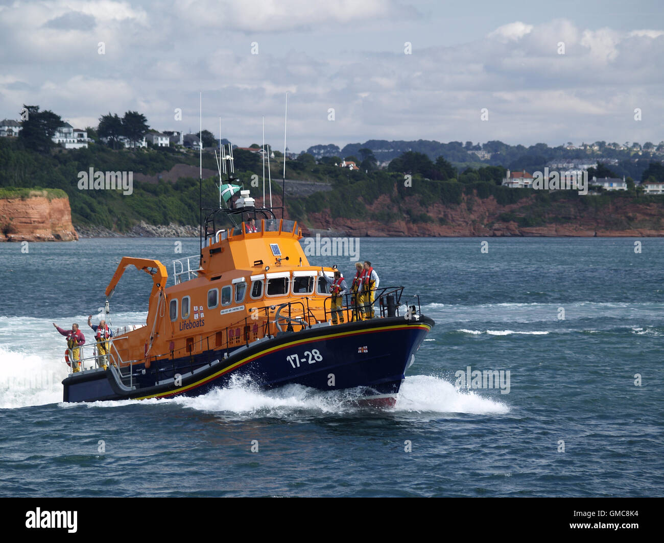 Torbay's offshore Lifeboat & crew Stock Photo - Alamy