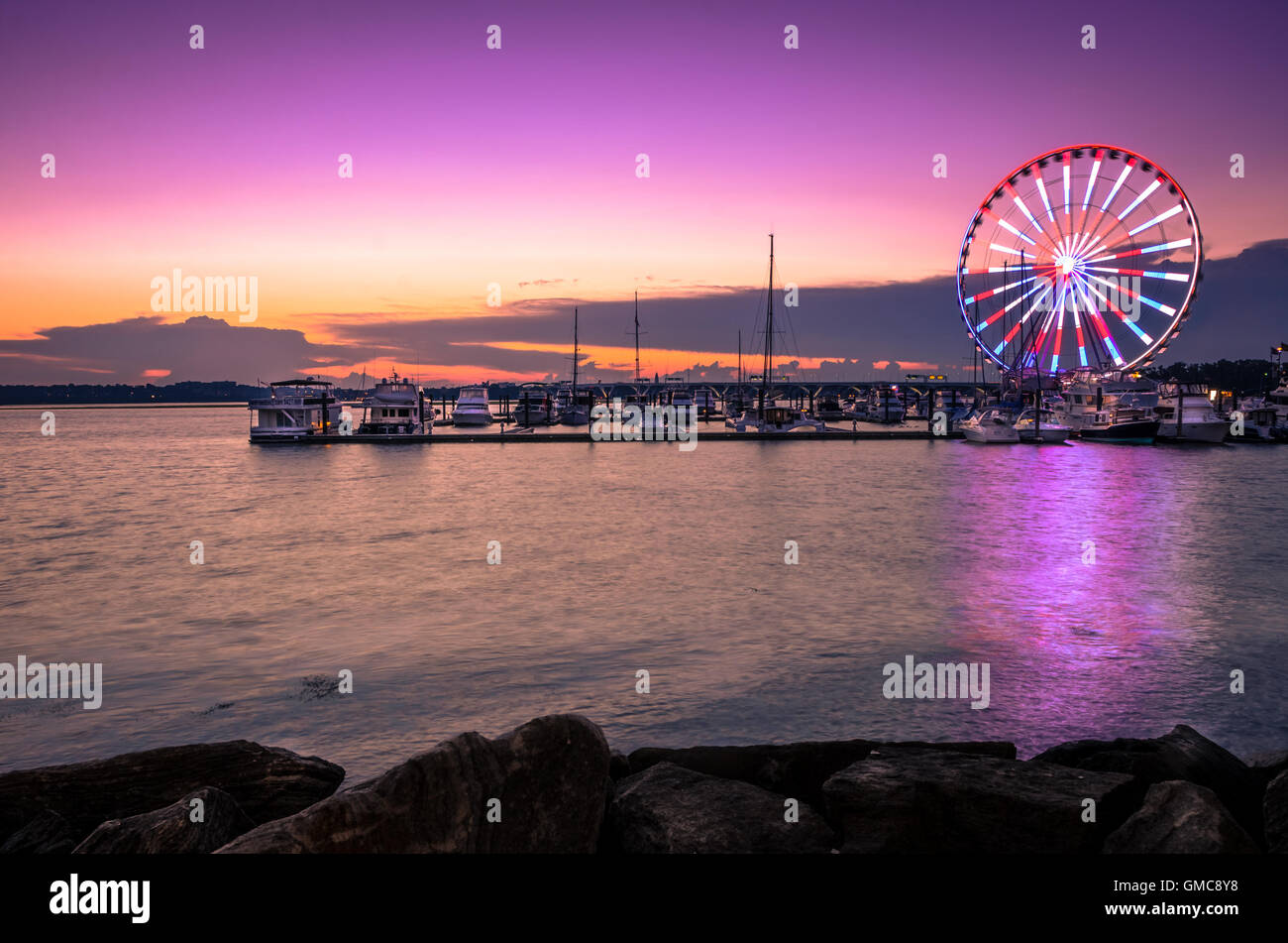 National harbor at Sunset Stock Photo - Alamy