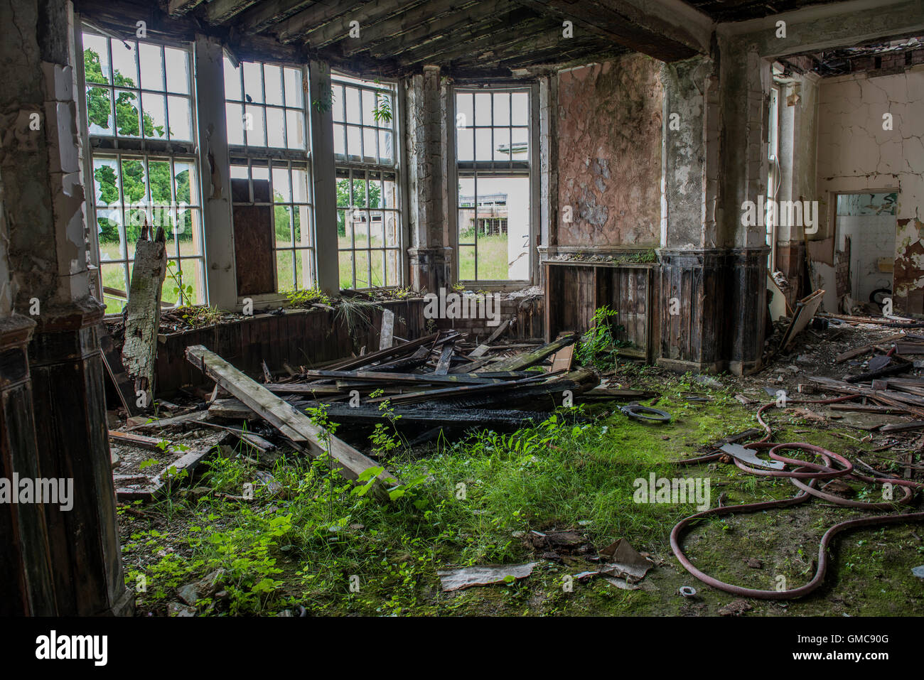 Nature has reclaimed Denbigh Asylum, Denbigh, Denbighshire, Wales, UK ...