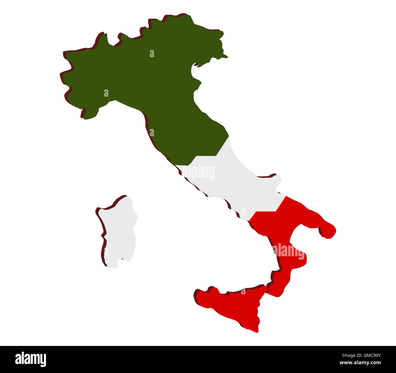map of Italy with flag Stock Photo - Alamy