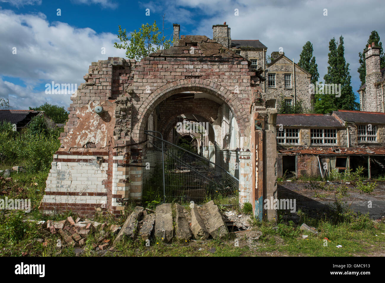 The remains of one of the corridors at Denbigh Asylum, Denbigh ...