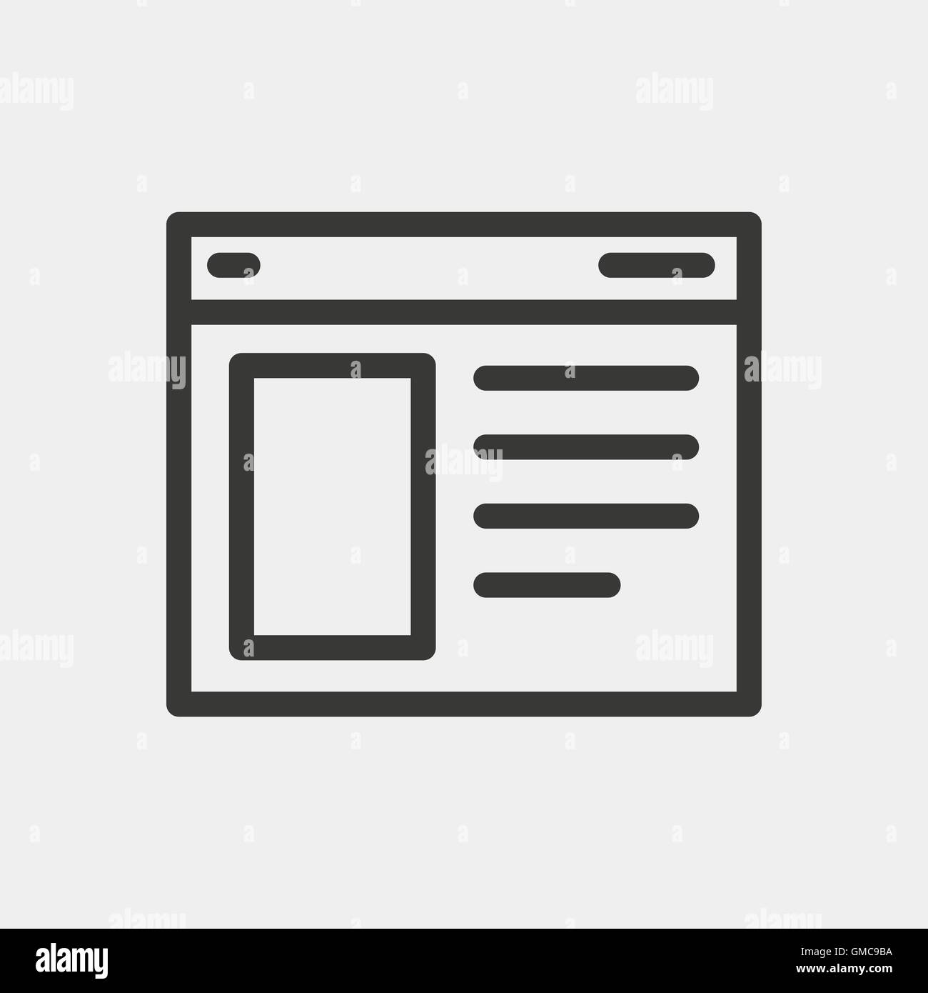 browser icon of brown outline for illustration Stock Vector Image & Art ...