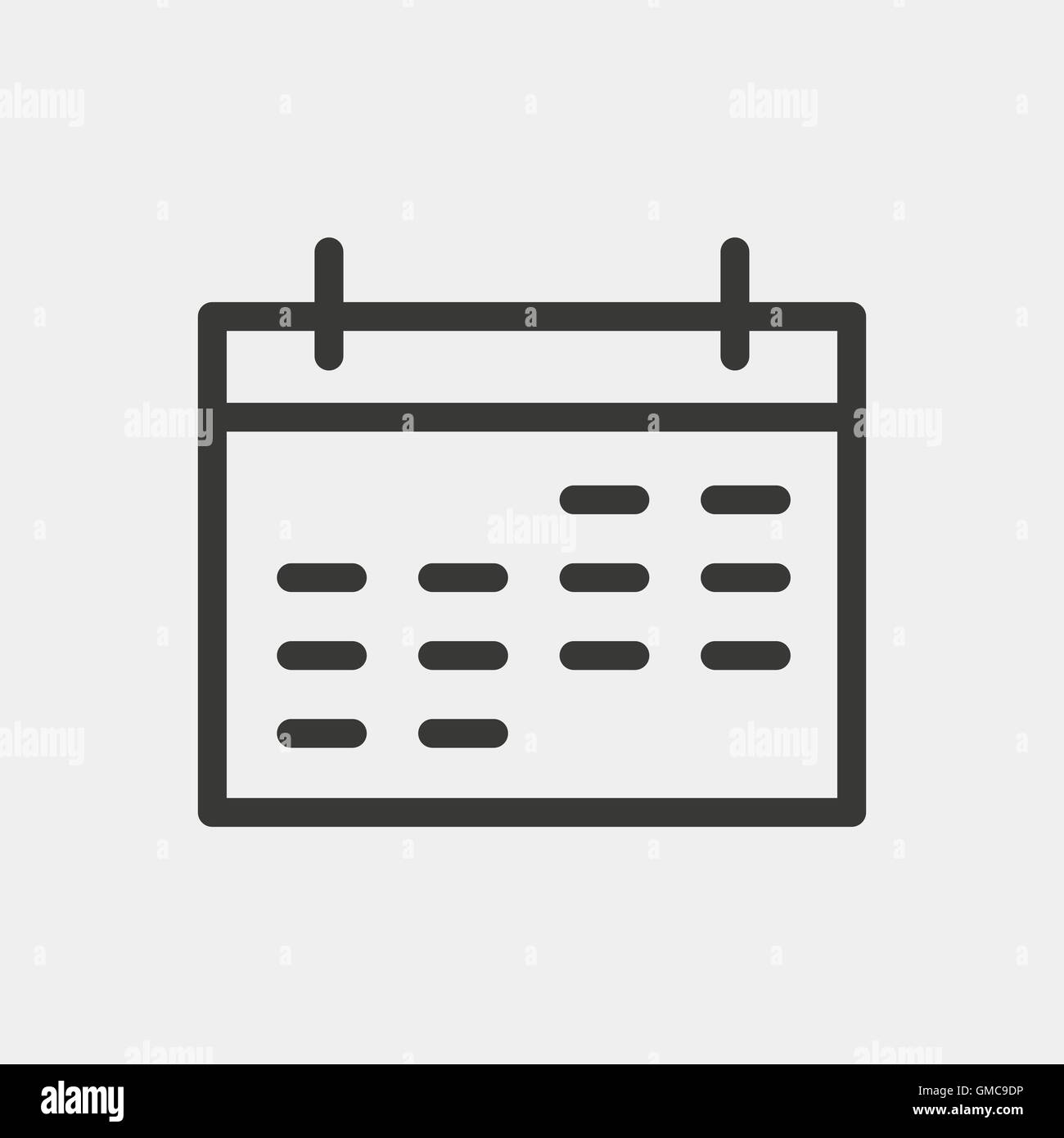 Calendar icon brown outline illustration Black and White Stock Photos ...
