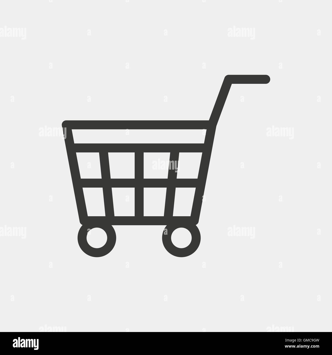 shopping cart icon of brown outline for illustration Stock Vector Image ...
