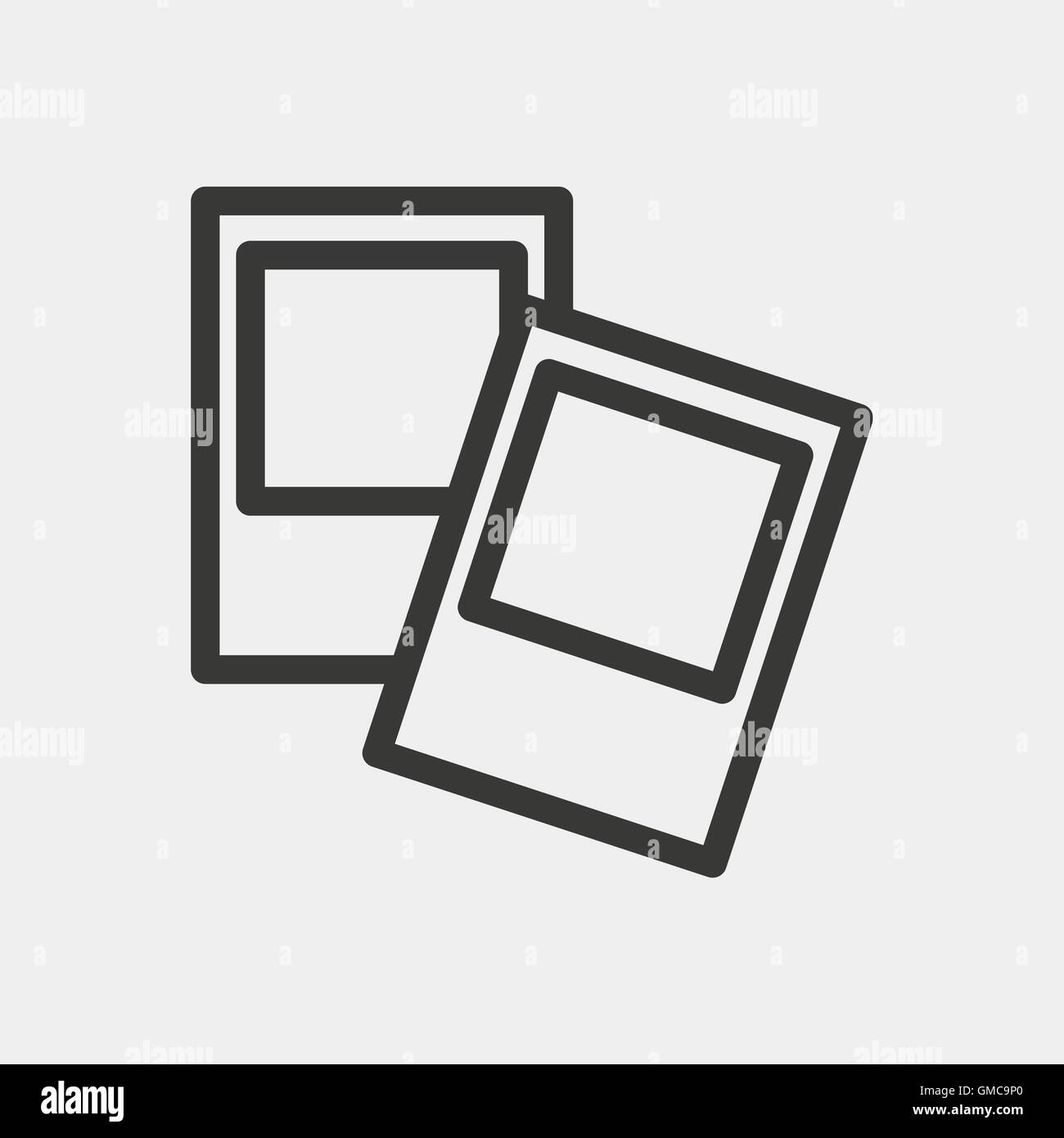 photo frame icon of brown outline for illustration Stock Vector Image ...