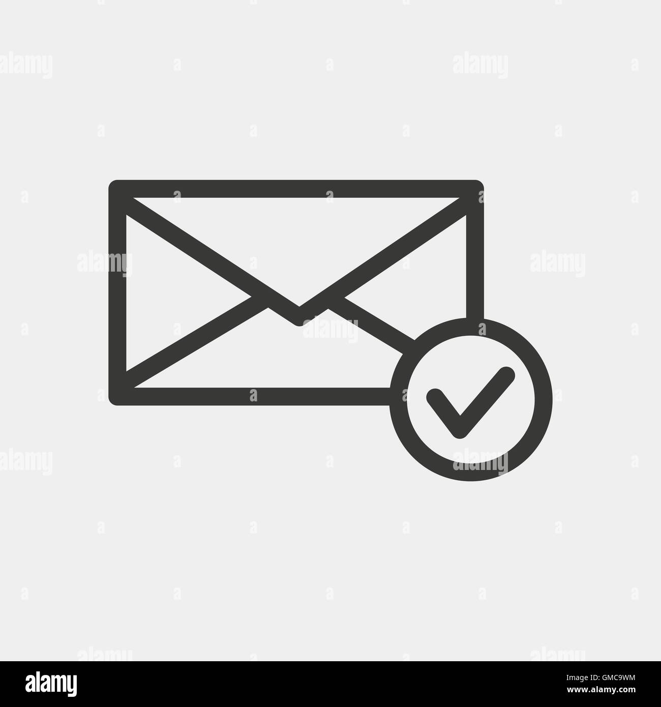 read mail icon of brown outline for illustration Stock Vector Image ...