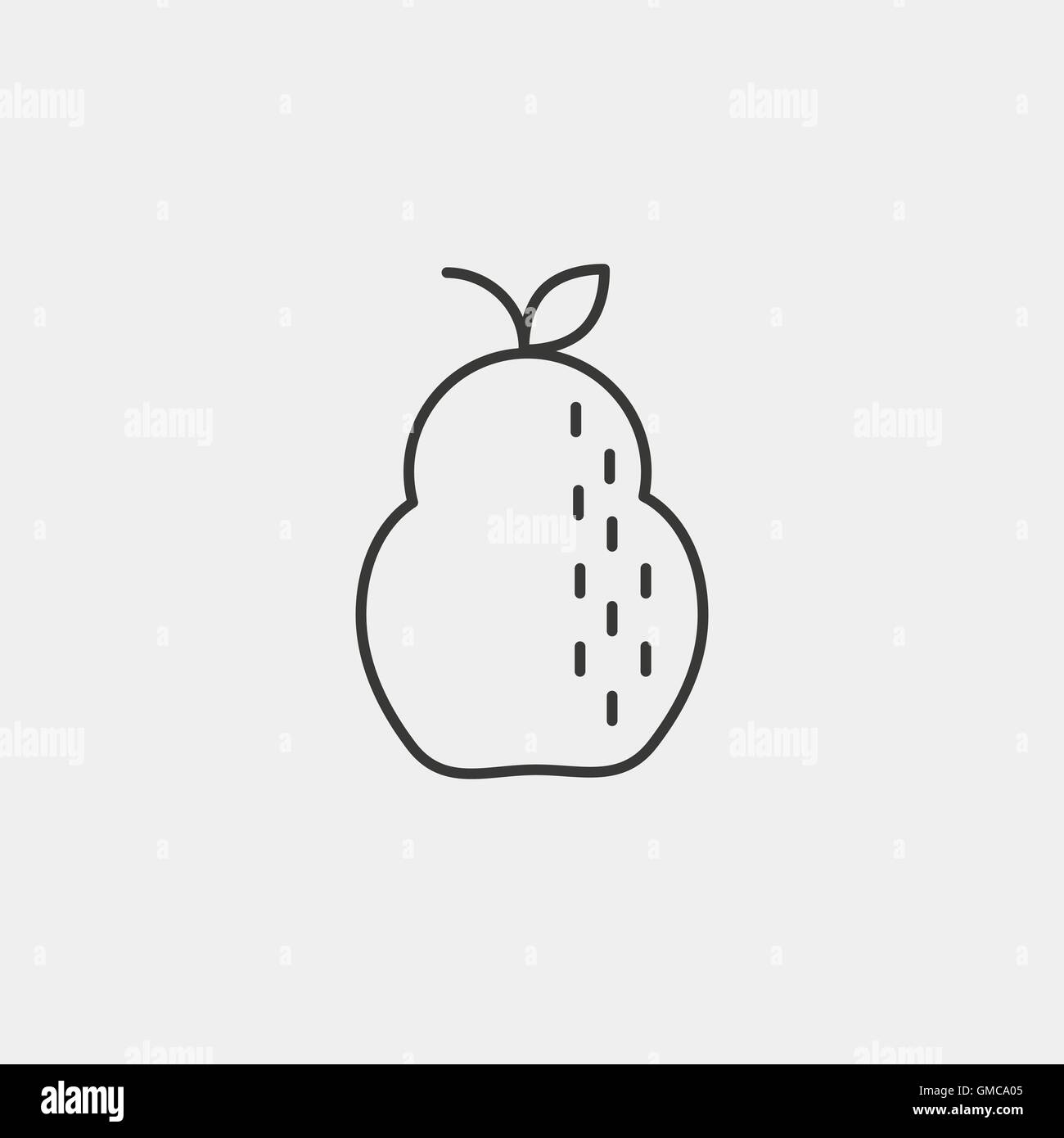 guava icon of brown outline for illustration Stock Vector Image & Art ...