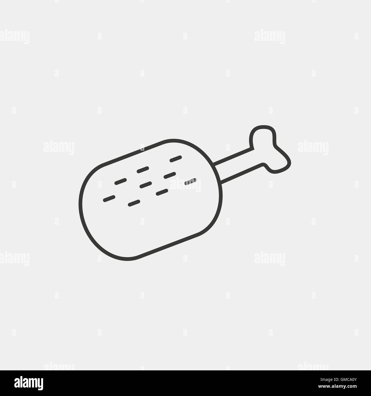 meat icon of brown outline for illustration Stock Vector Image & Art ...