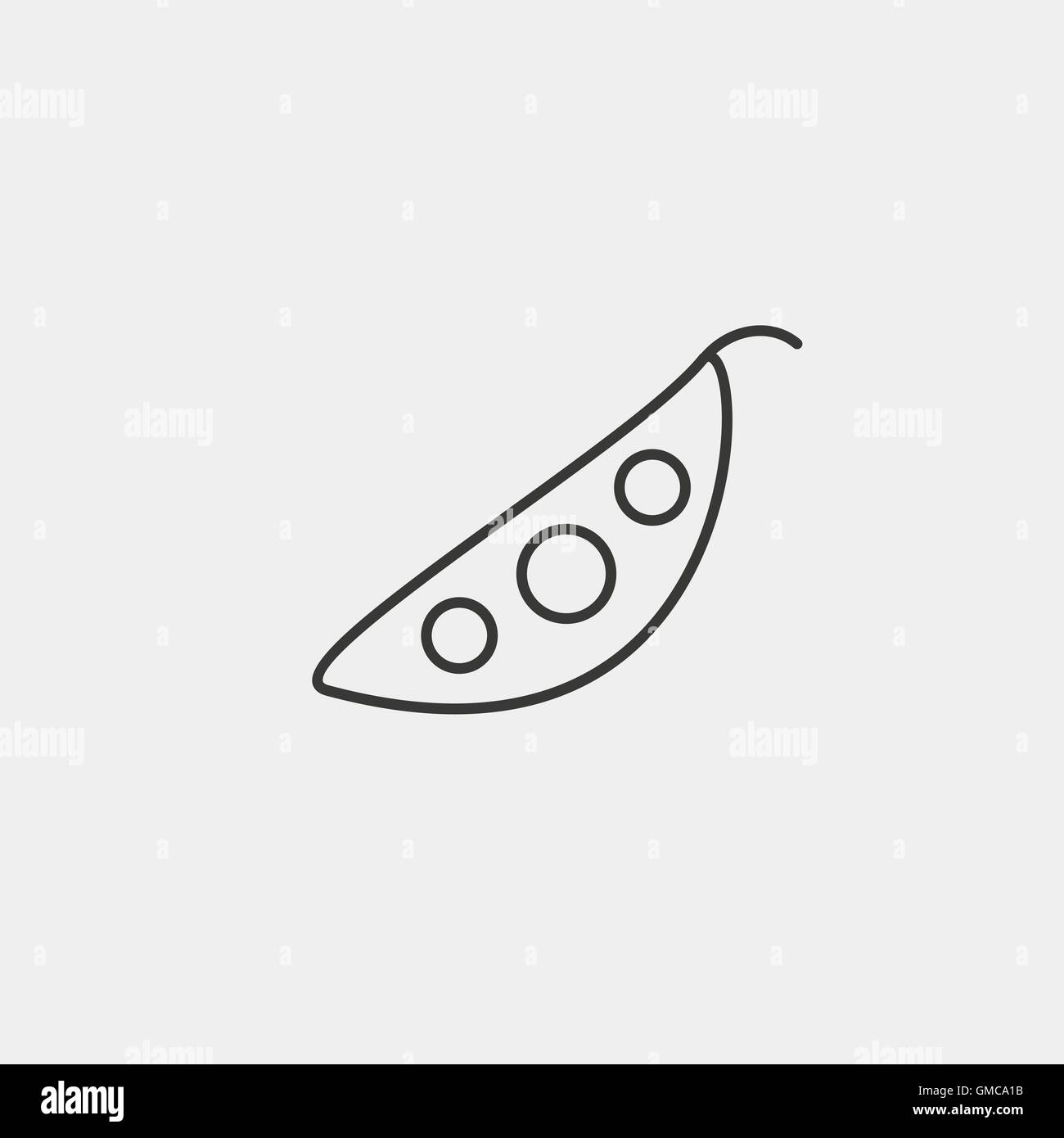 bean icon of brown outline for illustration Stock Vector Image & Art ...