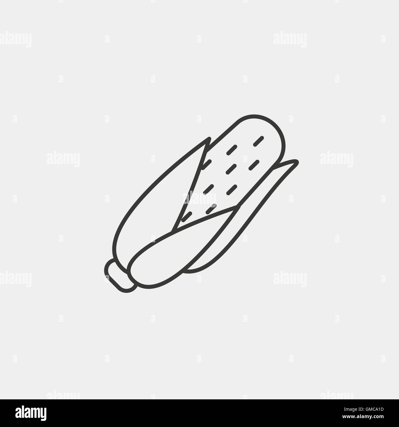 corn icon of brown outline for illustration Stock Vector Image & Art ...