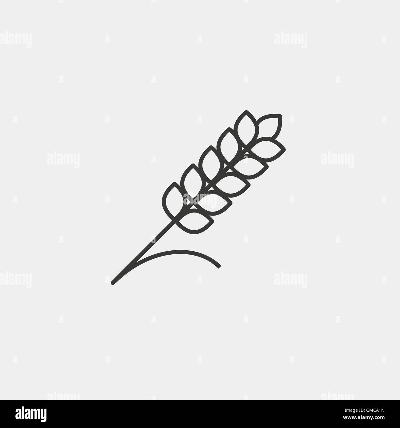 wheat icon of brown outline for illustration Stock Vector Image & Art ...