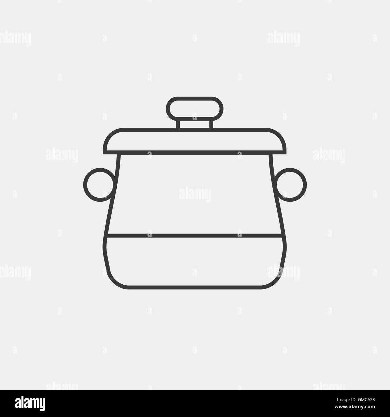 kitchen cooker icon of brown outline for illustration Stock Vector ...