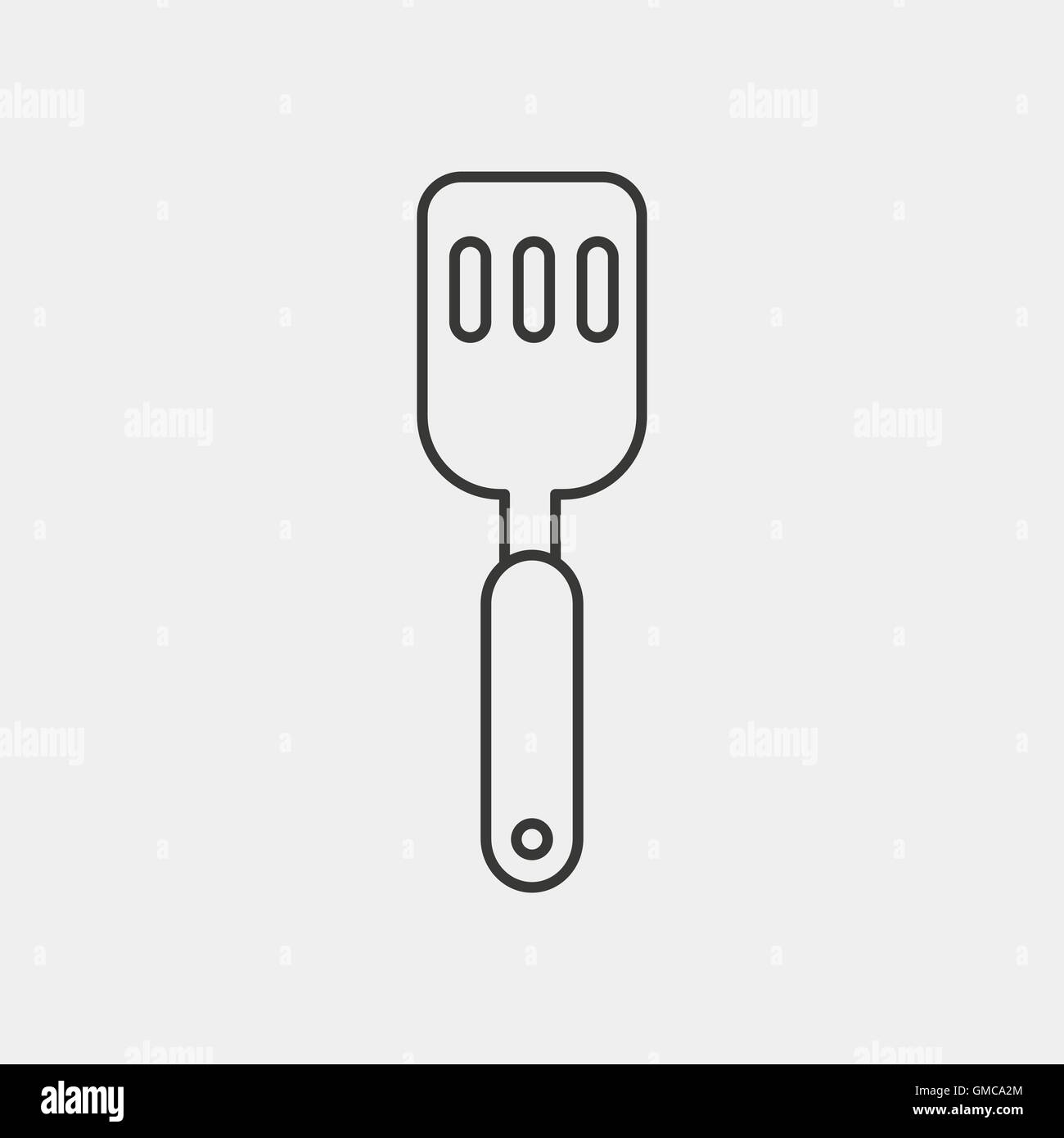 spatula icon of brown outline for illustration Stock Vector Image & Art ...