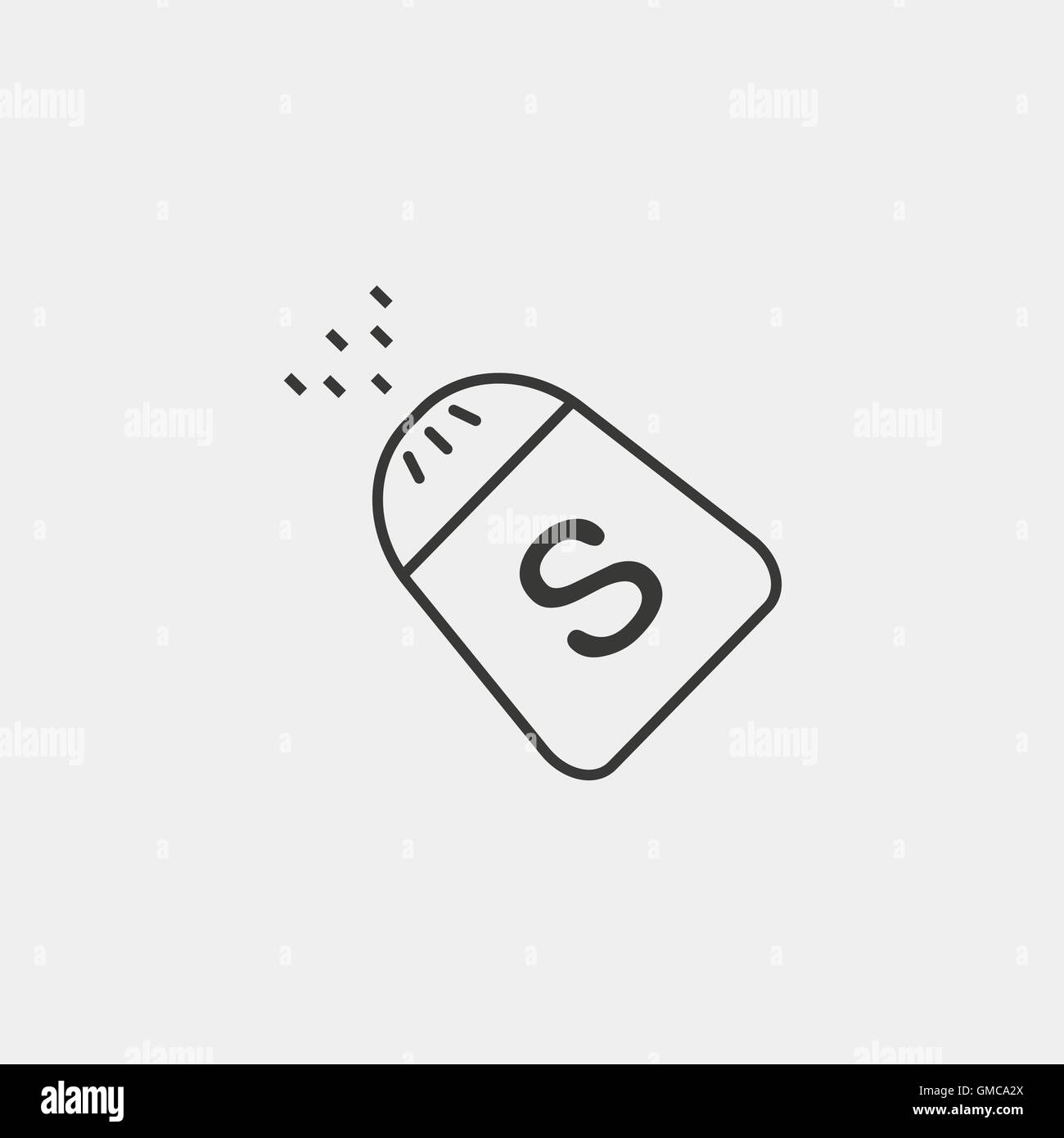 salt shaker icon of brown outline for illustration Stock Vector Image ...