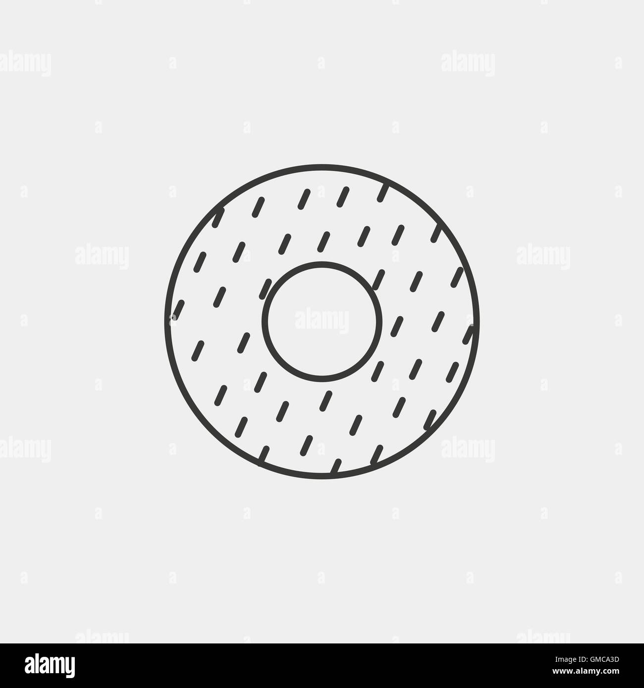 donut icon of brown outline for illustration Stock Vector Image & Art ...