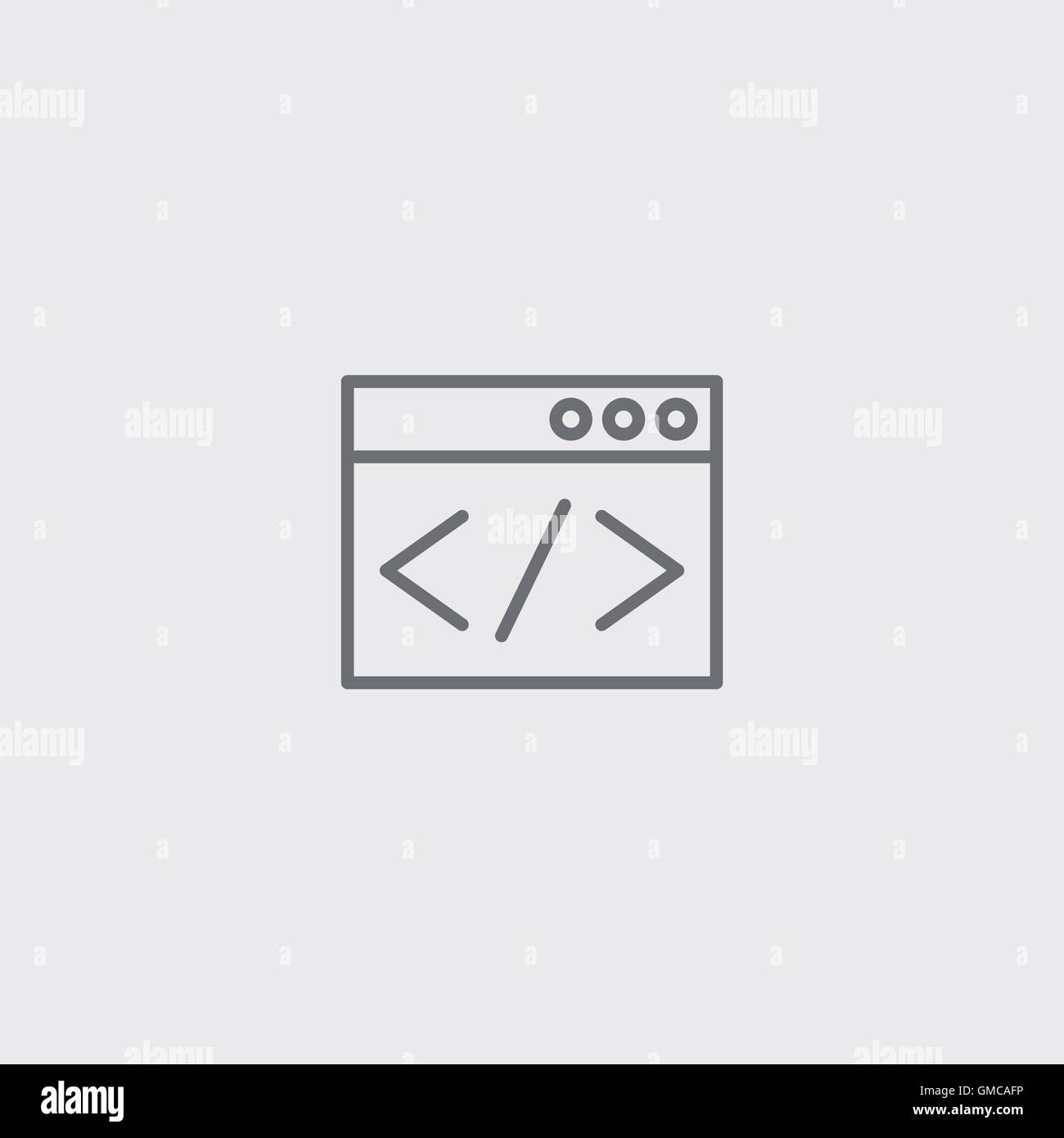 coding sign icon of grey outline for illustration Stock Vector Image ...